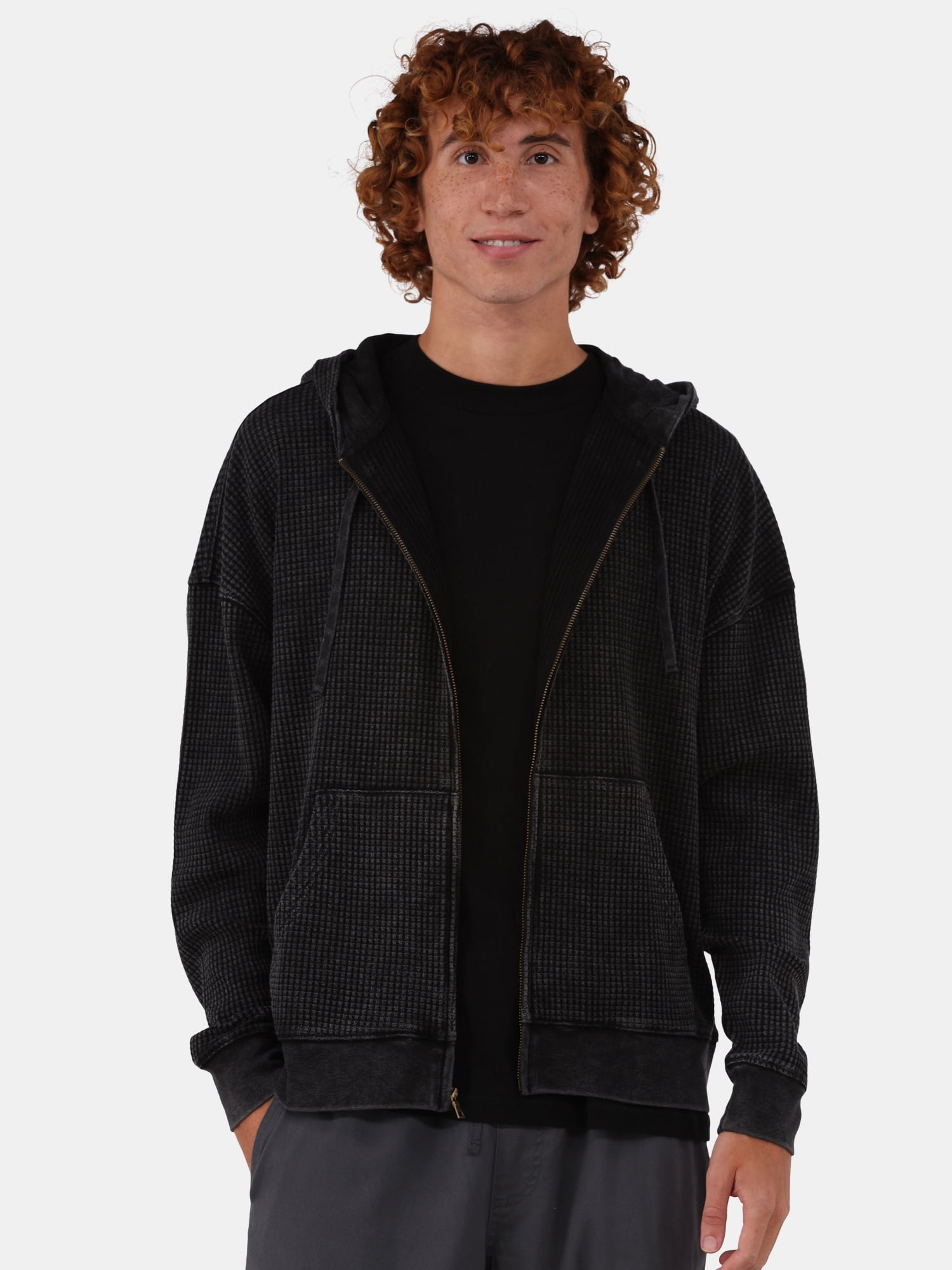 No Boundaries Hooded Thermal Shirt Hoodie, Men's & Big Men's, Sizes XS-5XL - Walmart.com