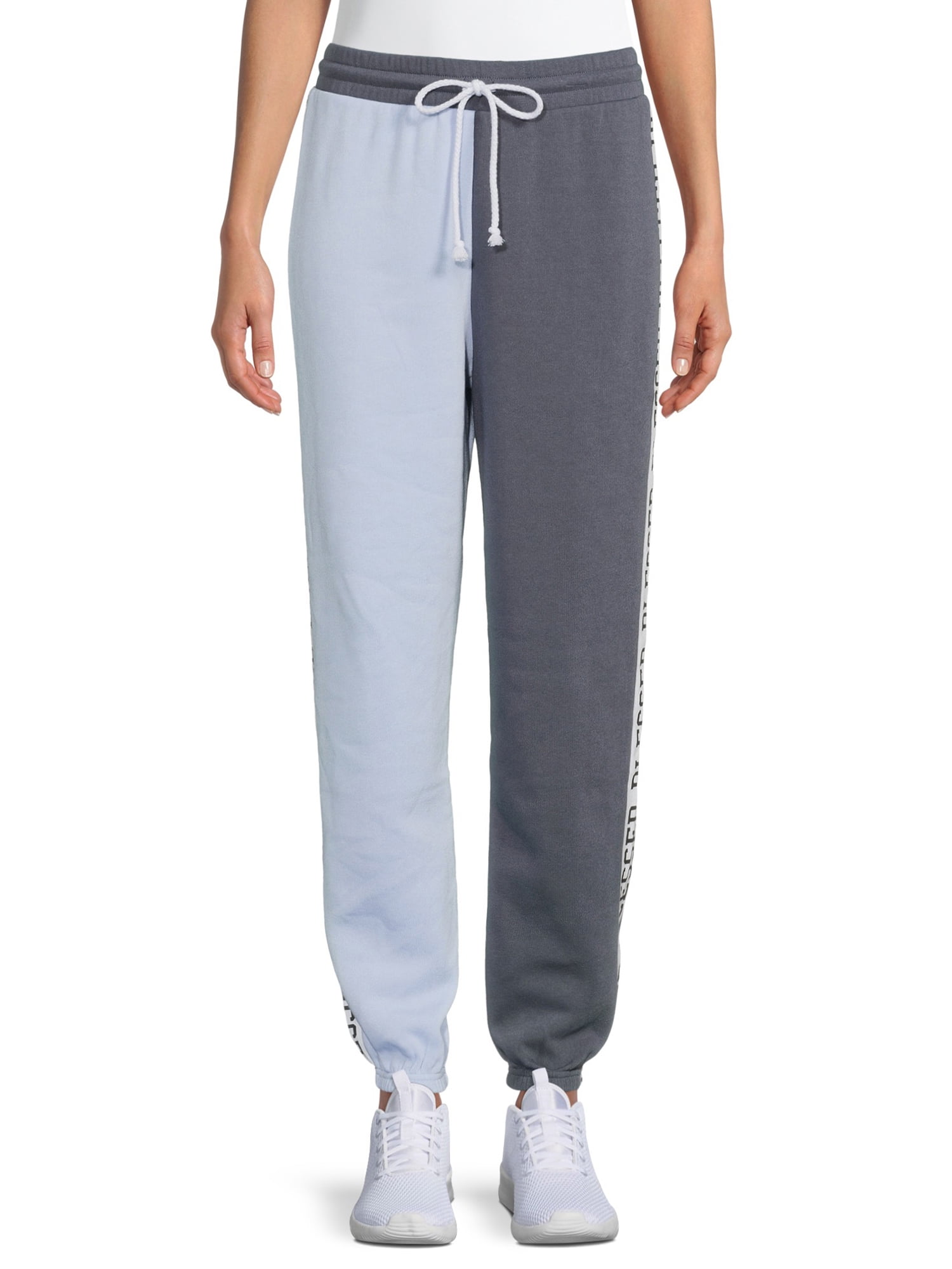 No Boundaries Junior's Colorblocked Graphic Joggers - Walmart.com