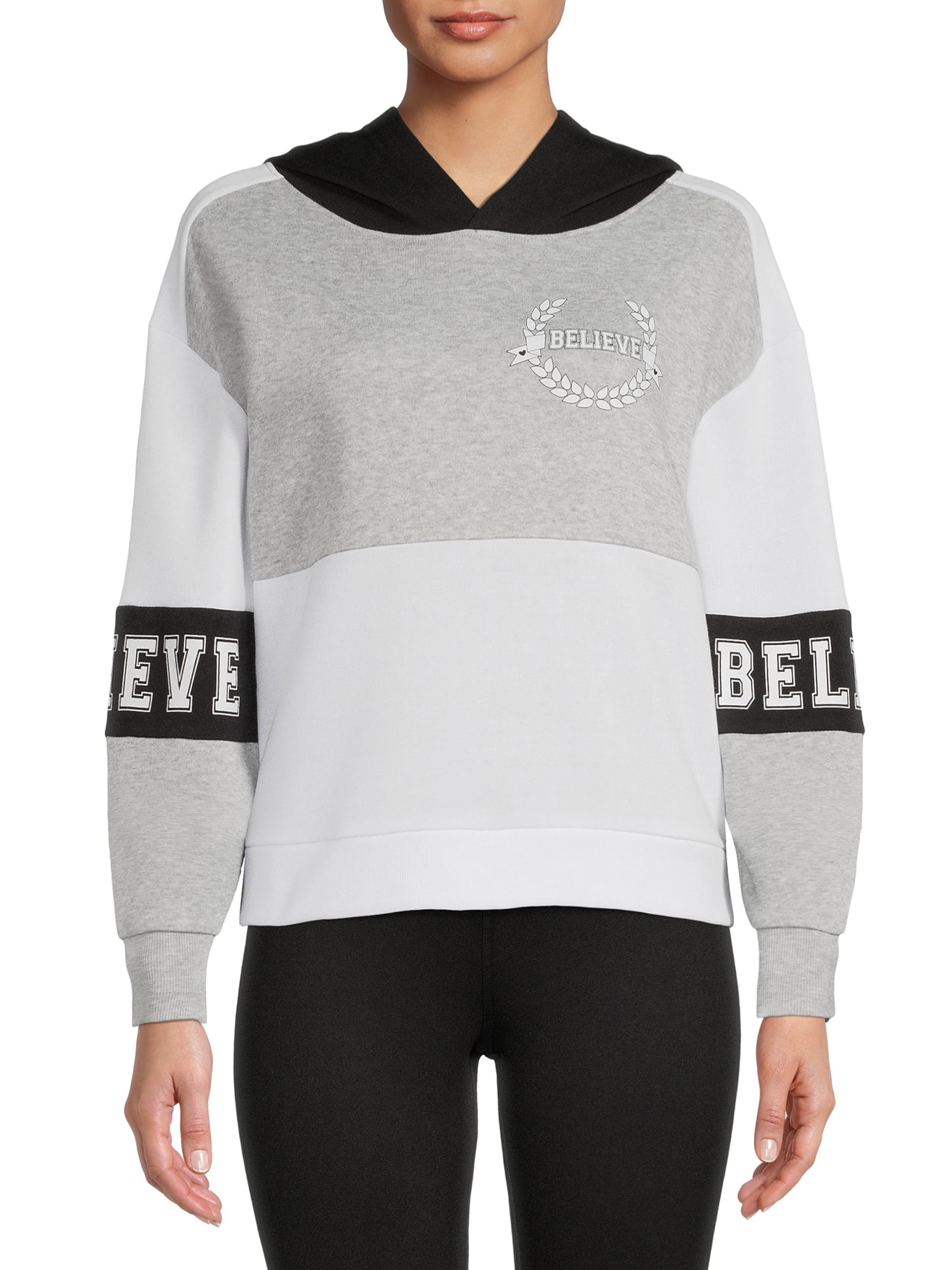 No Boundaries Junior's Colorblocked Hoodie - Walmart.com