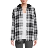 No Boundaries Juniors Plaid Fleece Shacket - Oversized Fit - Walmart.com