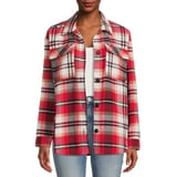 No Boundaries Junior's Plaid Shacket - Walmart.com