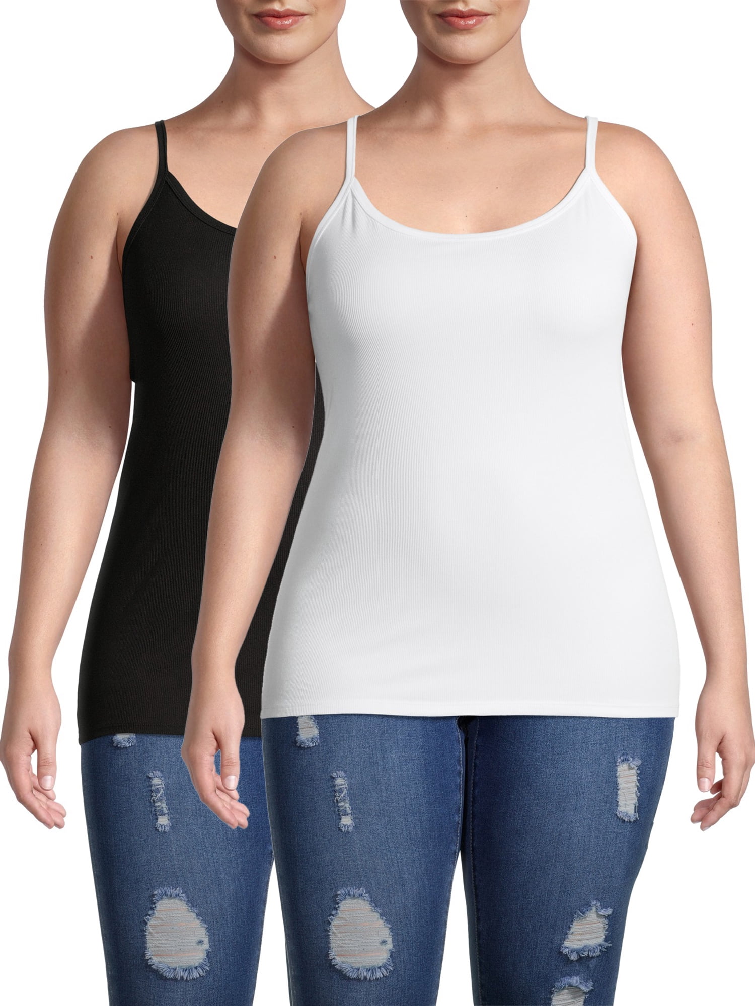 No Boundaries Junior's Plus Ribbed Cami, 3-Pack - Walmart.com