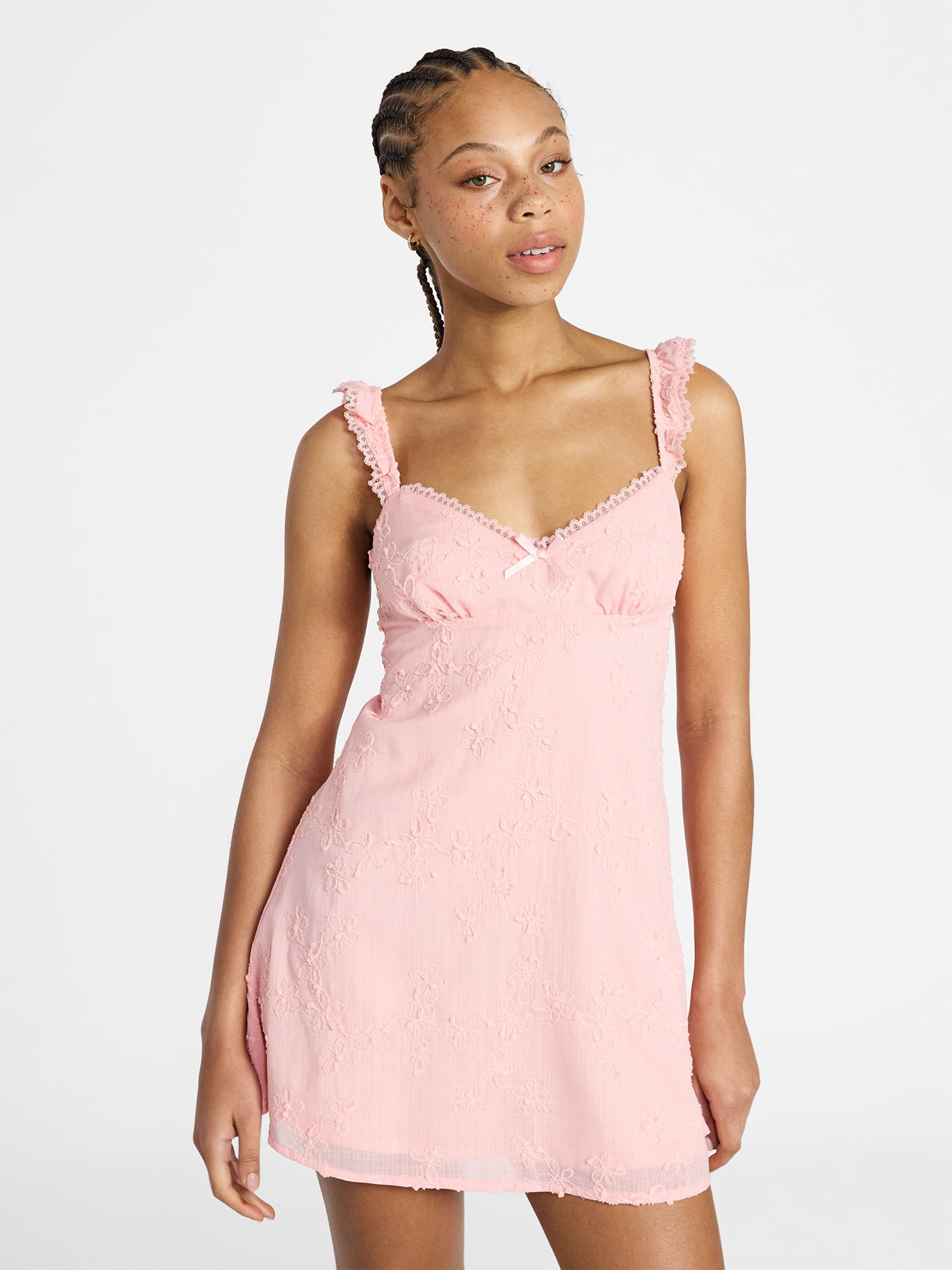 No Boundaries Ruffle Strap Mini Dress, Women's XXS-XXL - Walmart.com