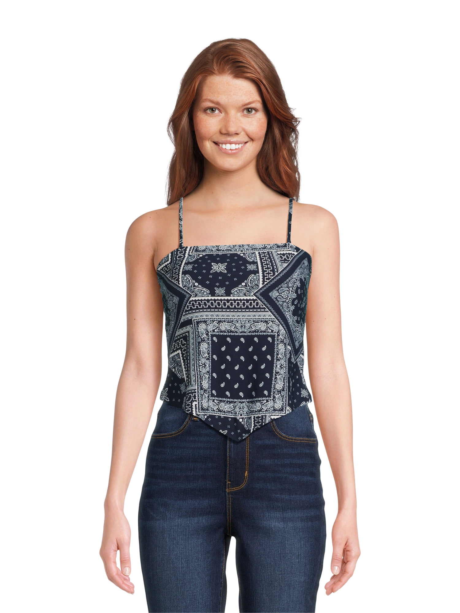 No Boundaries Square Neck Tube Top - Cropped, Adjustable Straps ...