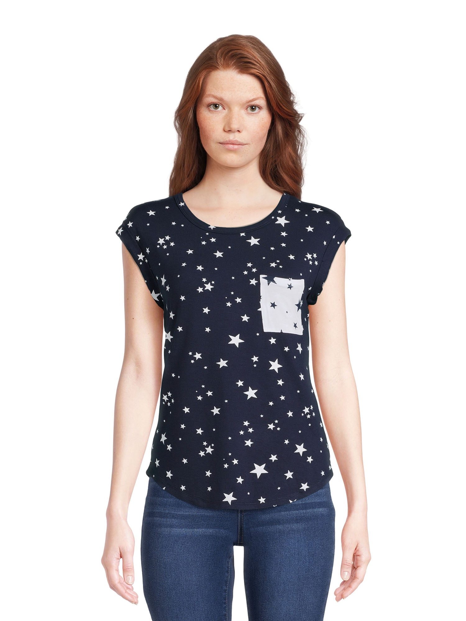 No Boundaries Juniors Cap Sleeve Pocket T-Shirt, Sizes XS-XXXL ...