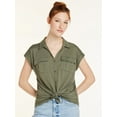No Boundaries Juniors Cargo Flang Sleeve Tops, Sizes XS-3XL - Walmart.com