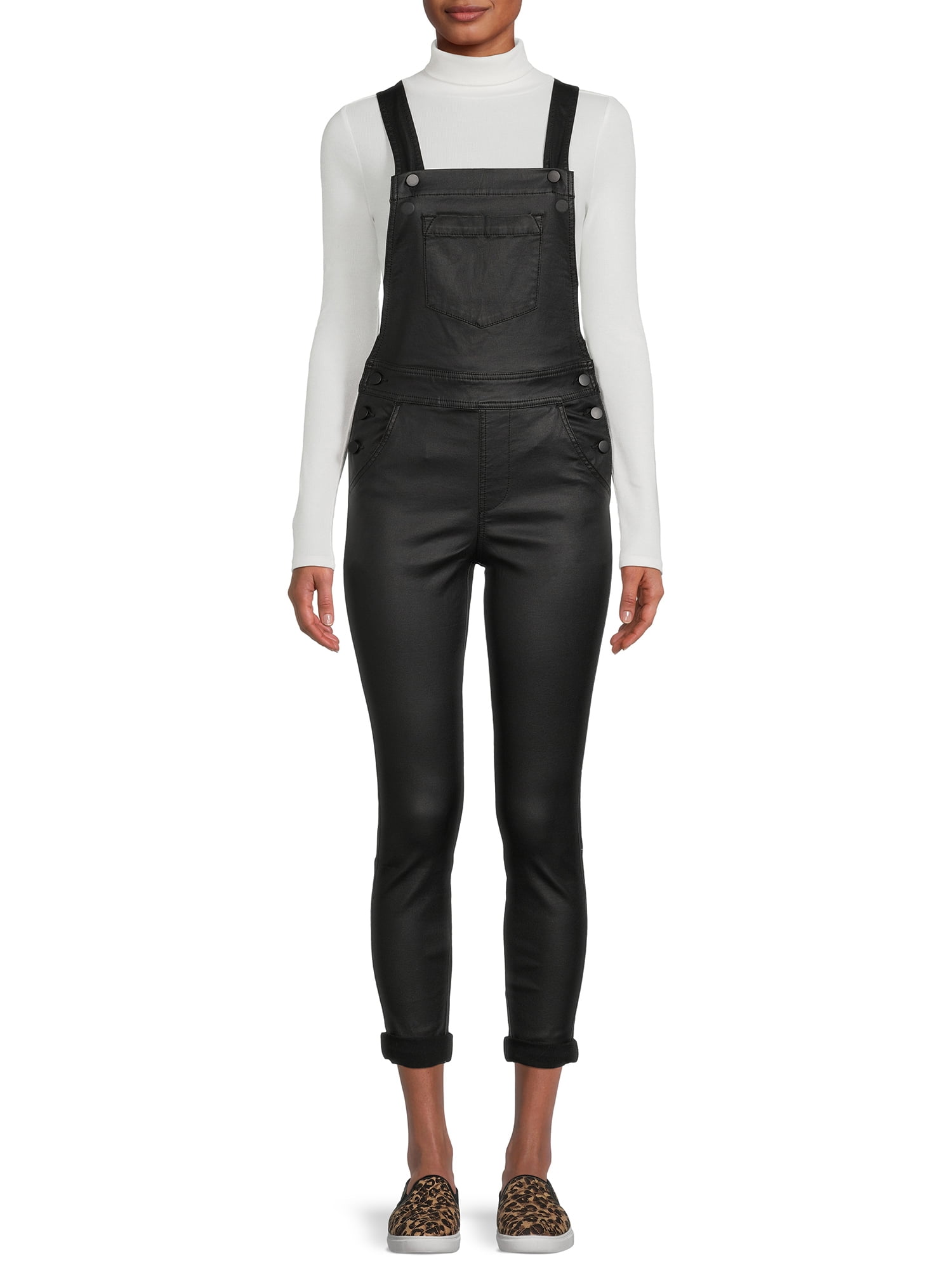 No Boundaries Juniors’ Coated Overalls - Walmart.com