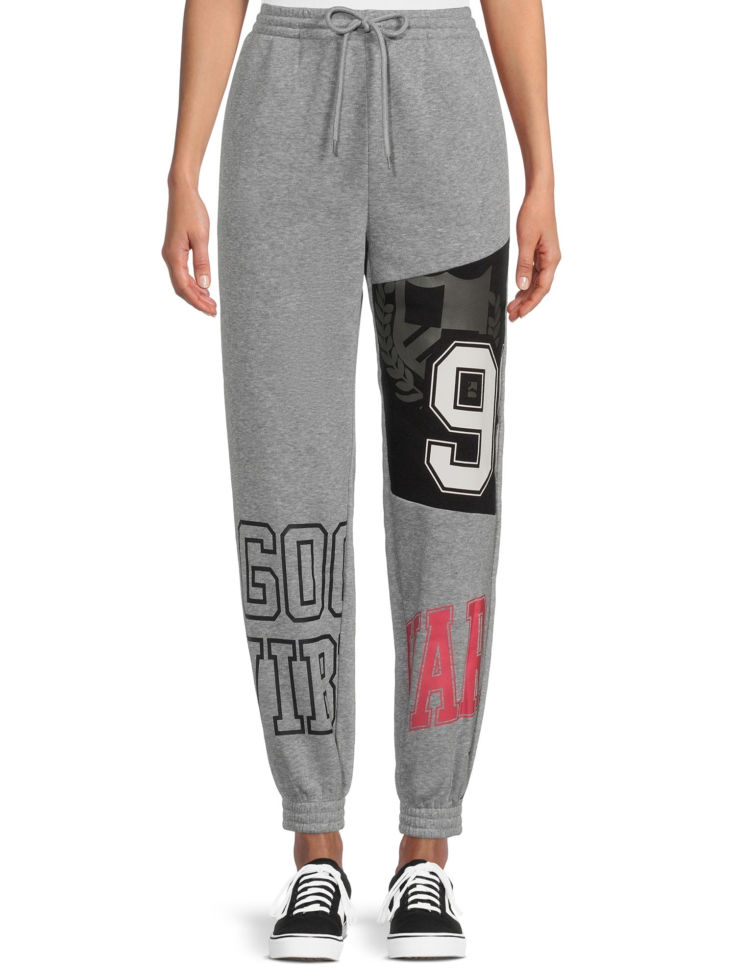 No Boundaries Juniors Colorblocked Patch Joggers - Walmart.com