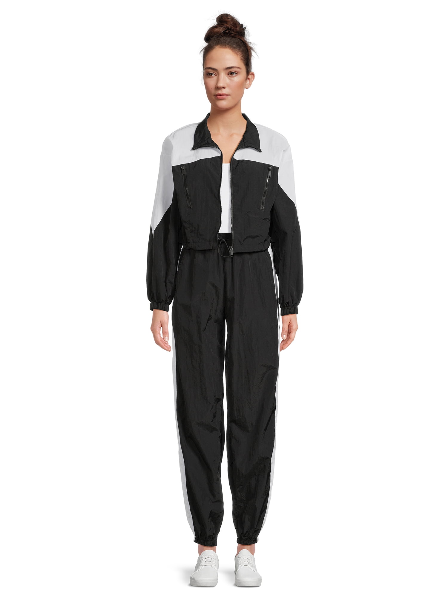 No Boundaries Colorblocked Track Jacket and Jogger Pants Set, 2-Piece ...