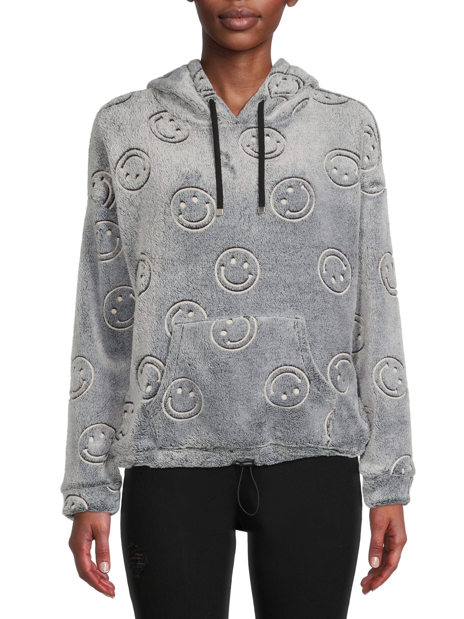 No Boundaries Juniors Conversational Plush Pullover Hoodie - Walmart.com