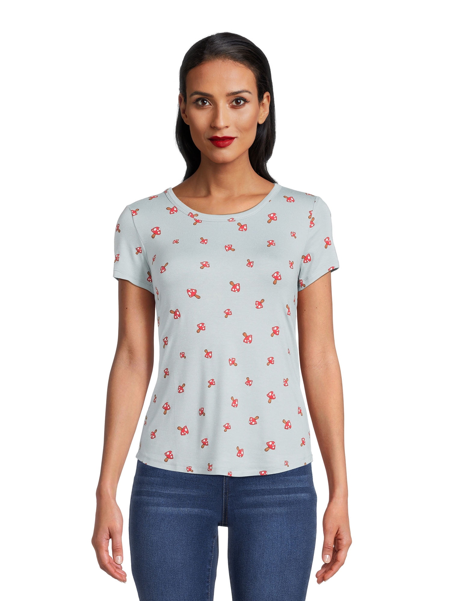 No Boundaries Juniors Conversational Tee with Short Sleeves, Sizes XS ...