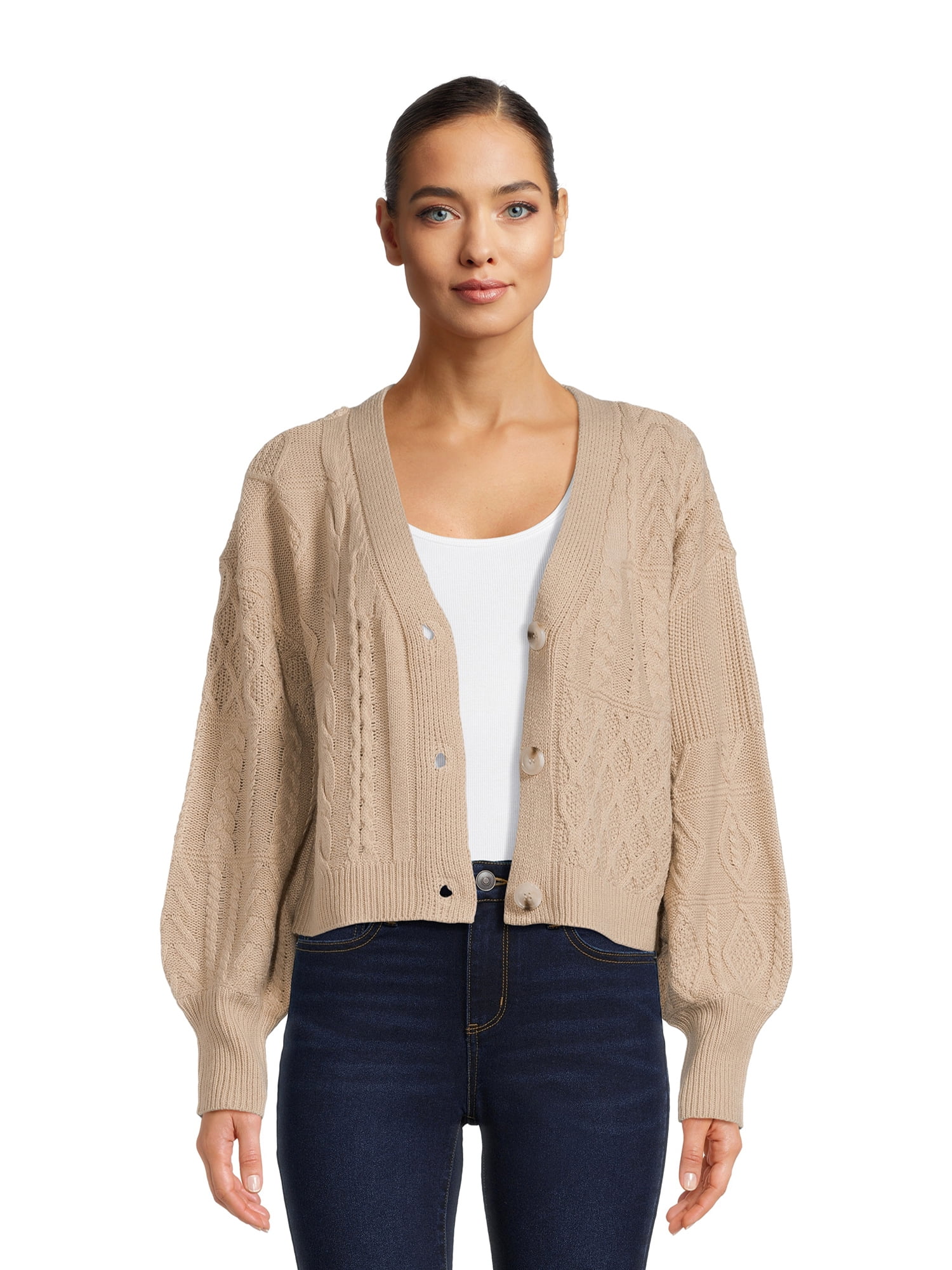 No Boundaries Juniors Cropped Cardigan, Sizes XS-3XL - Walmart.com