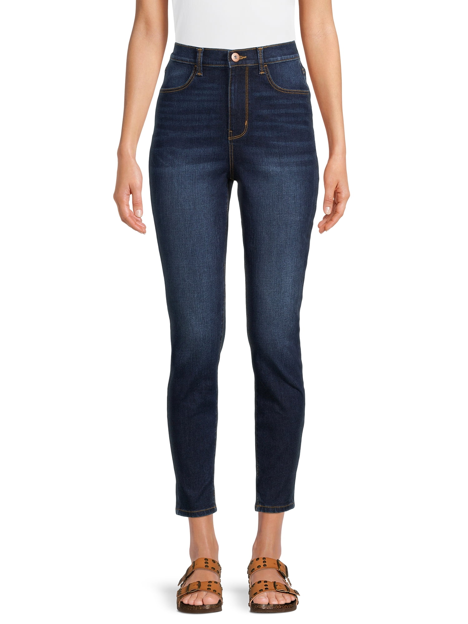 No Boundaries Juniors Curvy Ultra High Rise Crop Skinny Jeans - Walmart.com