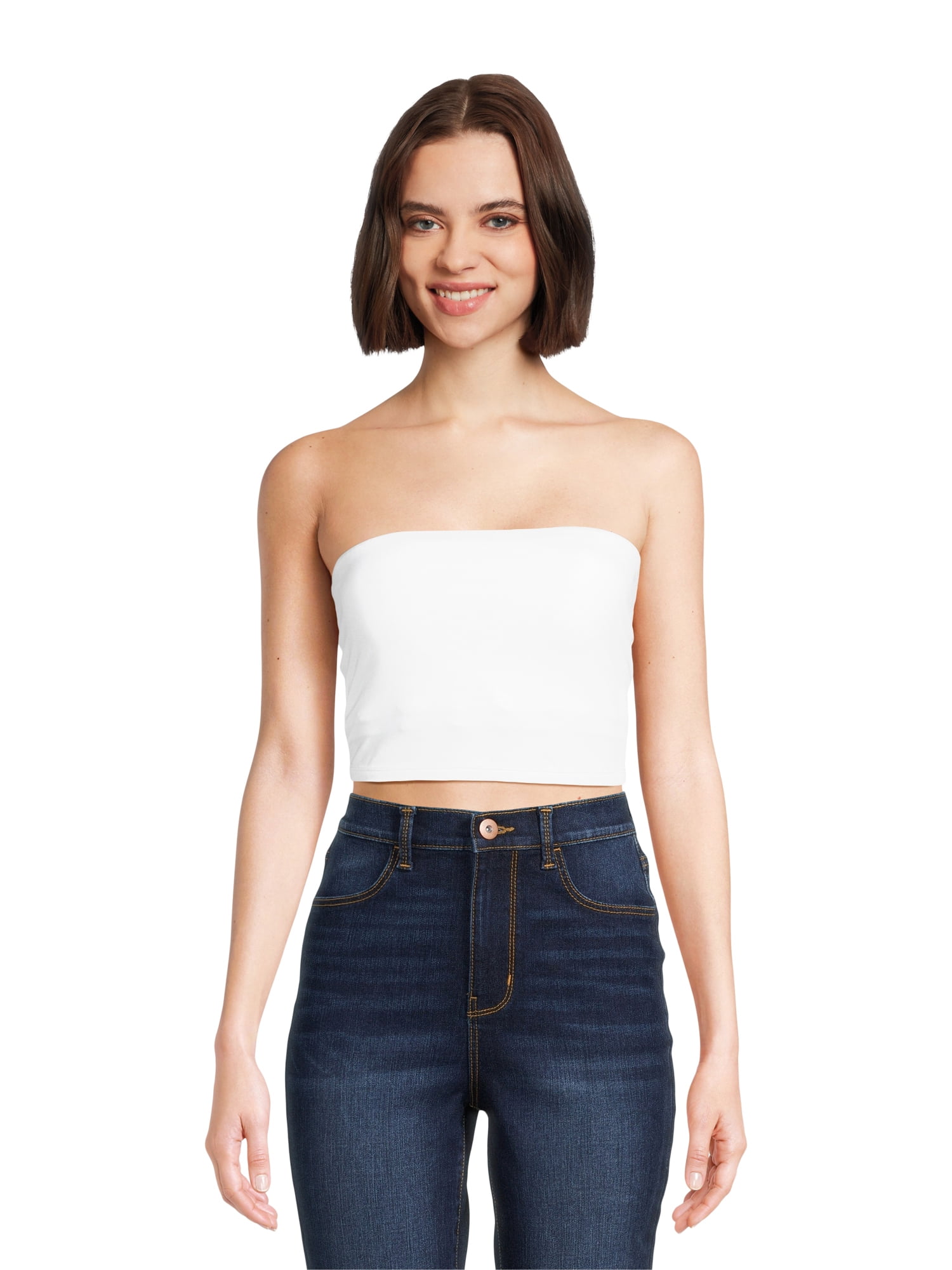 No Boundaries Double Layer Tube Top, Women's and Women's Plus - Walmart.com