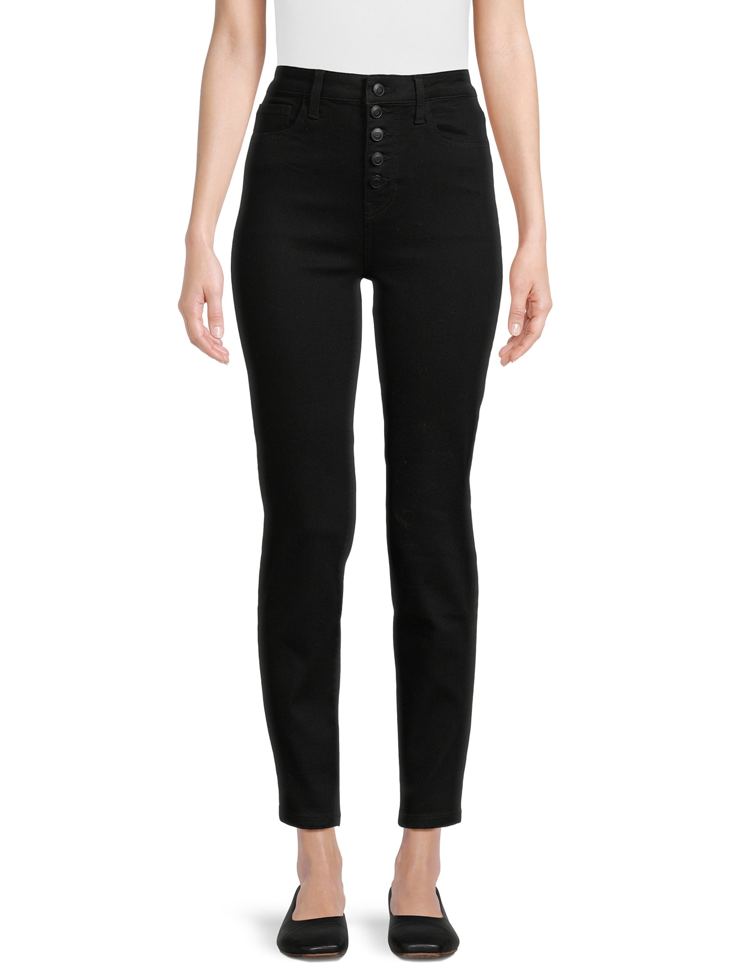No Boundaries Comfortable Exposed Button Skinny Jeans (Women's ...