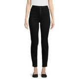 No Boundaries Comfortable Exposed Button Skinny Jeans (Women's ...