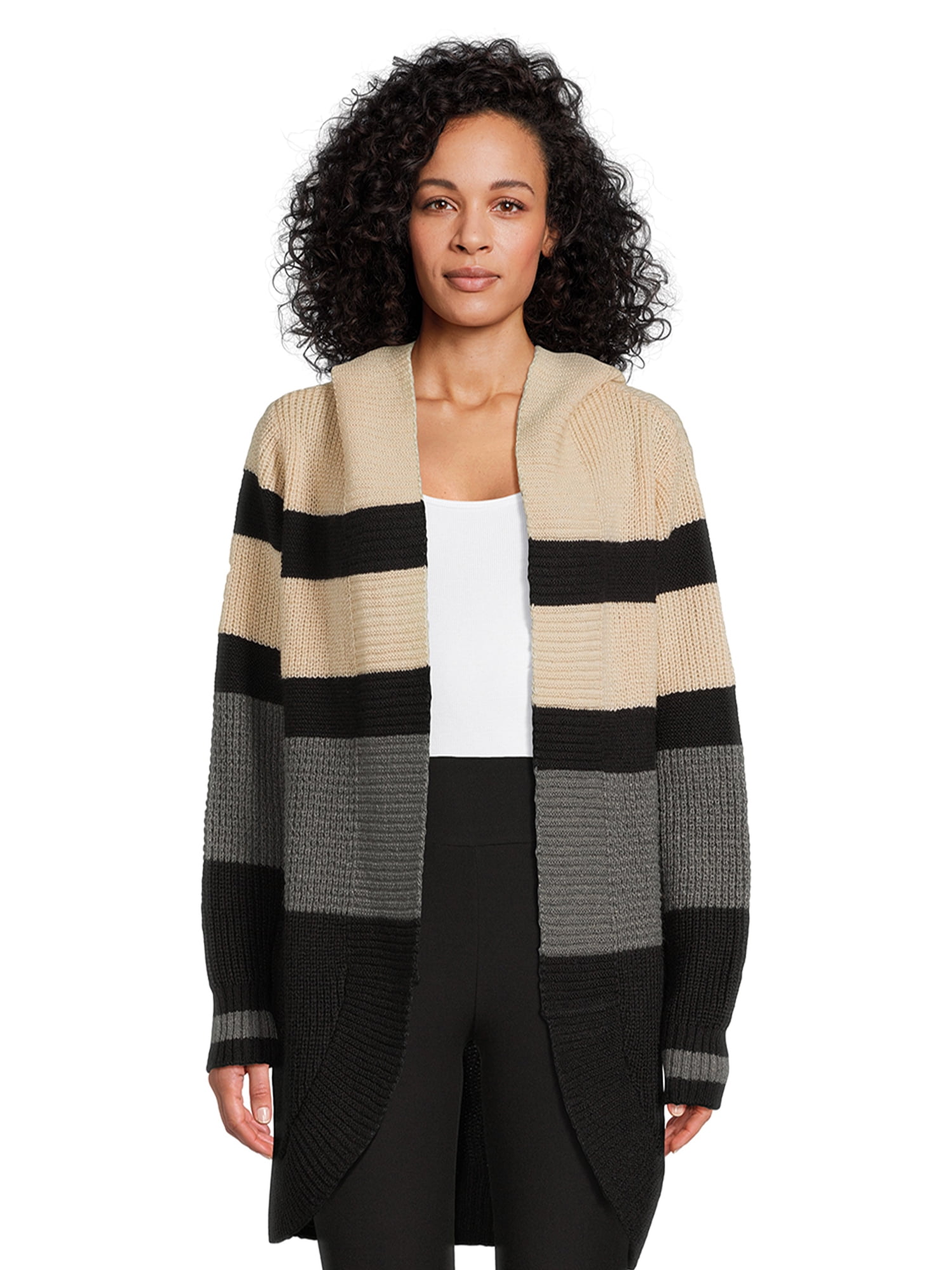 No Boundaries Juniors Hooded Cocoon Cardigan Sweater, Midweight ...