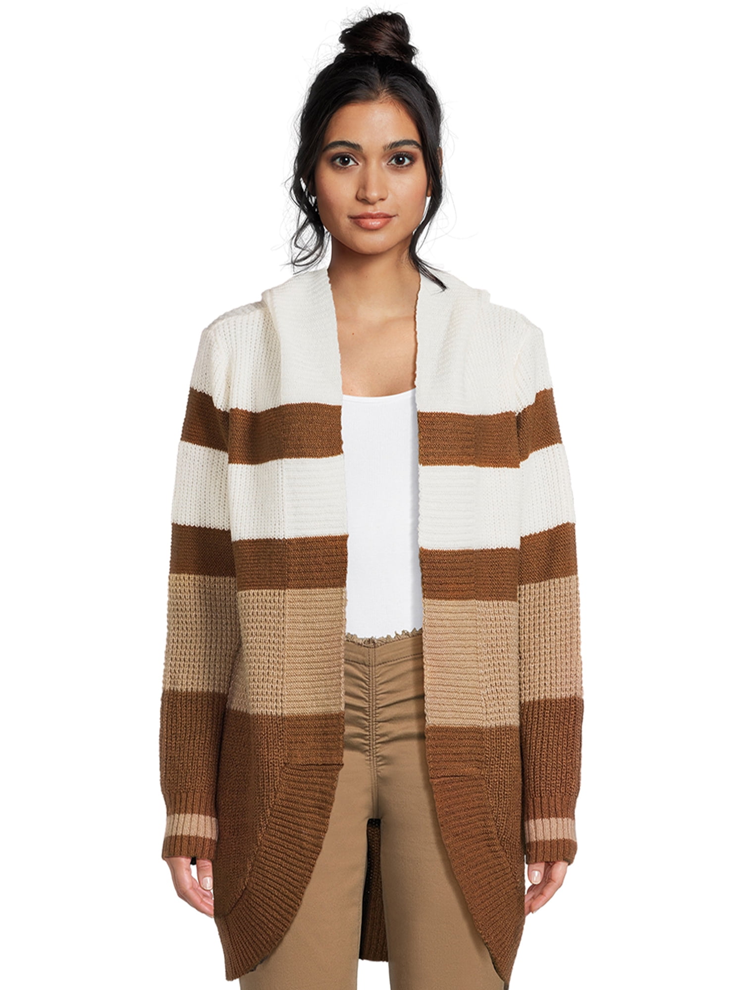 No Boundaries Juniors Hooded Cocoon Cardigan Sweater, Midweight ...