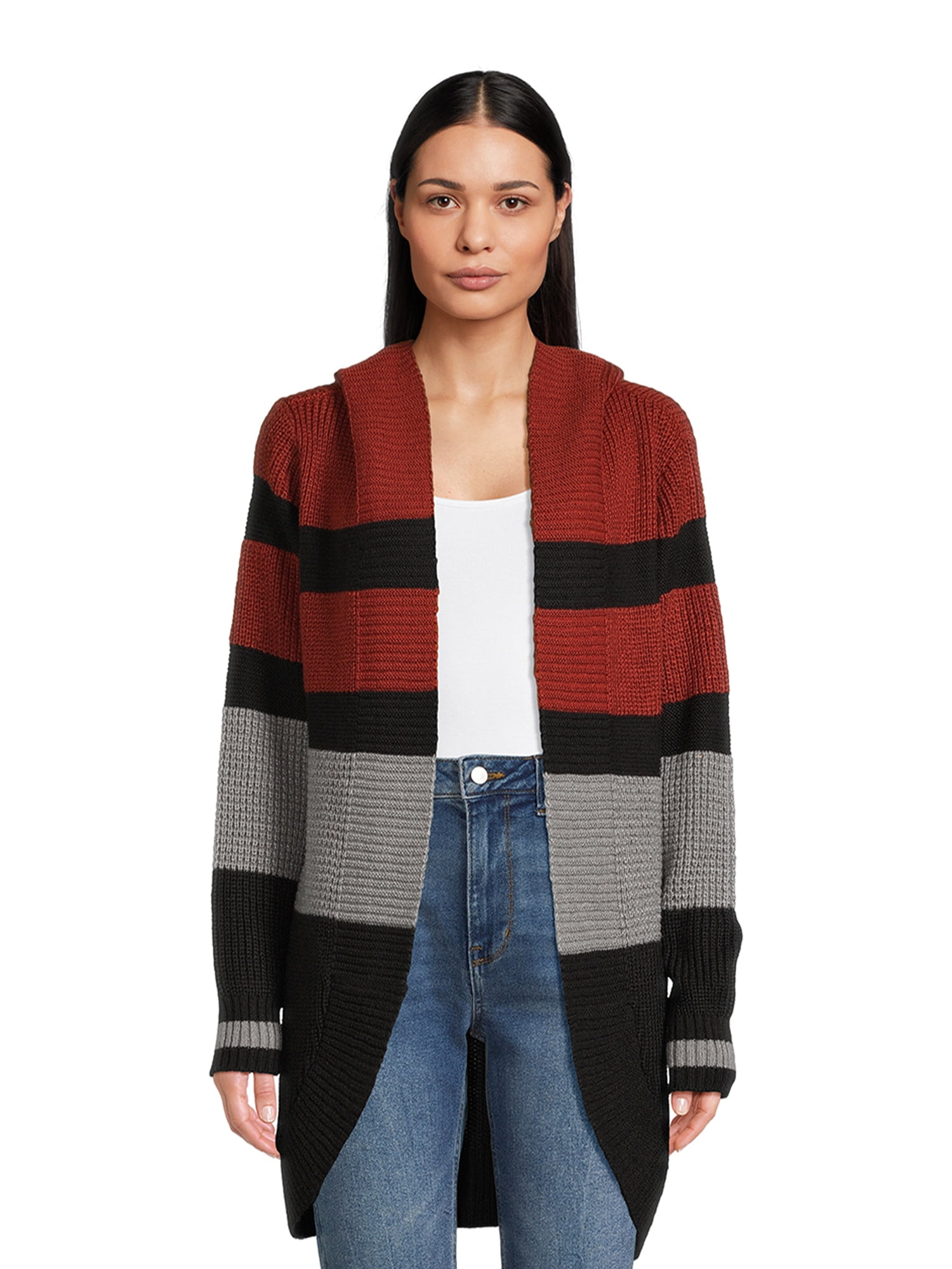 No Boundaries Juniors Hooded Cocoon Cardigan Sweater - Walmart.com