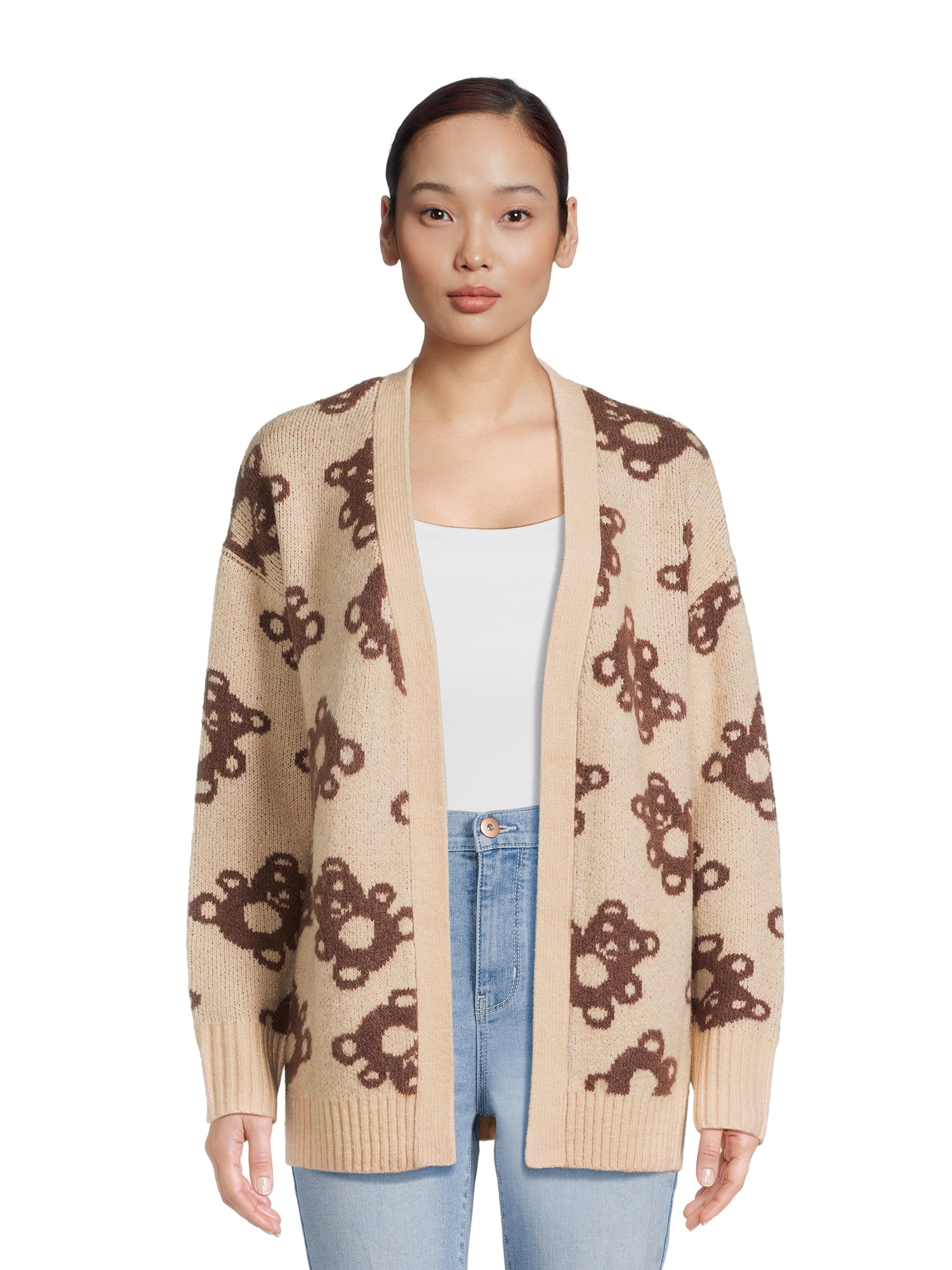 No Boundaries Juniors Jacquard Cardigan Sweater - Midweight - Walmart.com