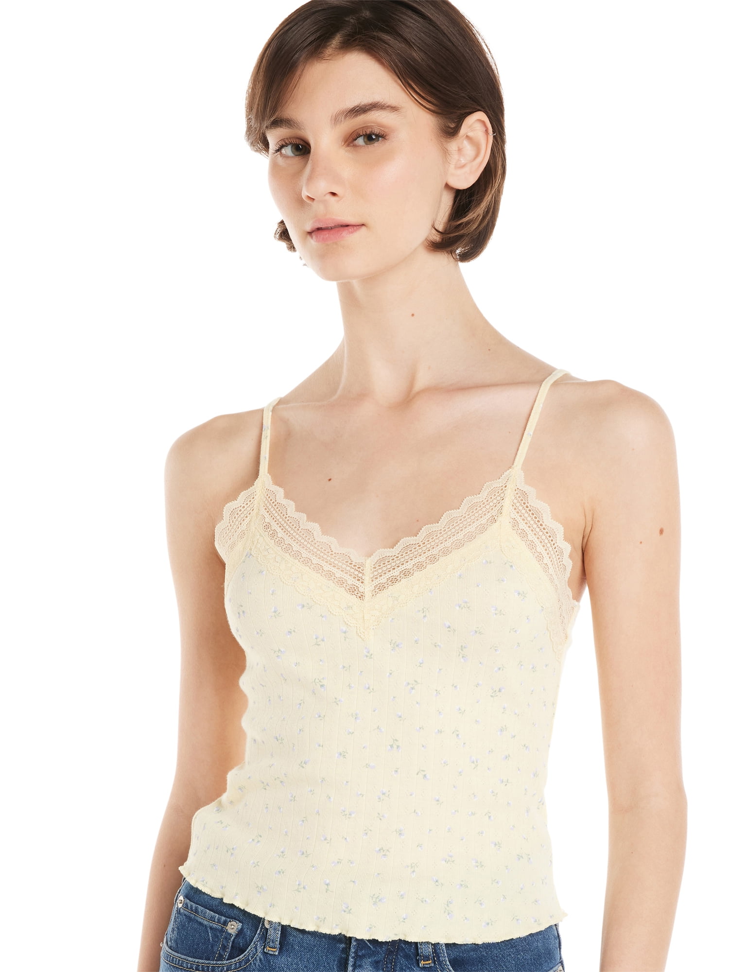 No Boundaries Lace Trim Cami Womens And Womens Plus