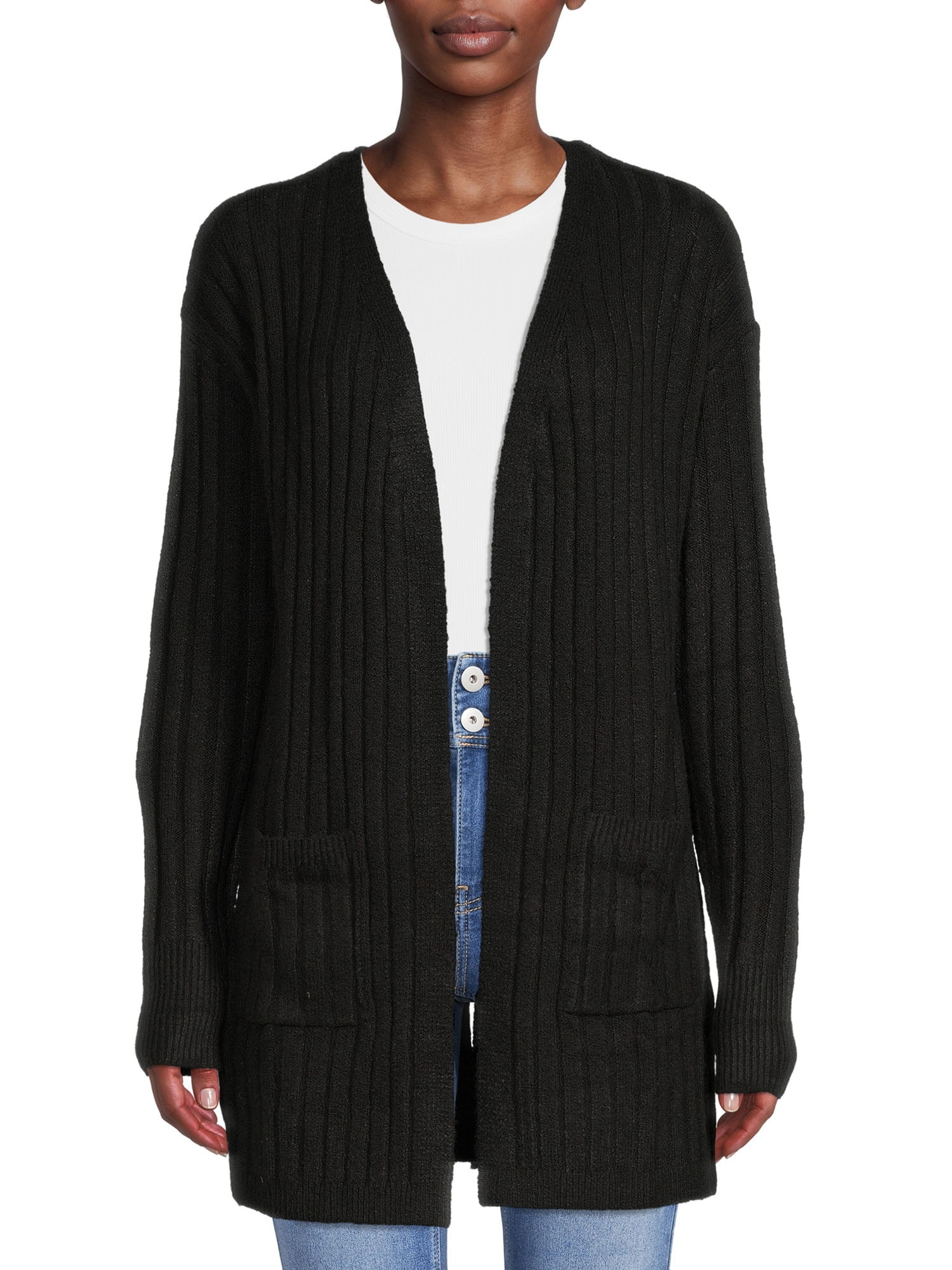 No Boundaries Juniors Lace Up Sweater Cardigan - Walmart.com