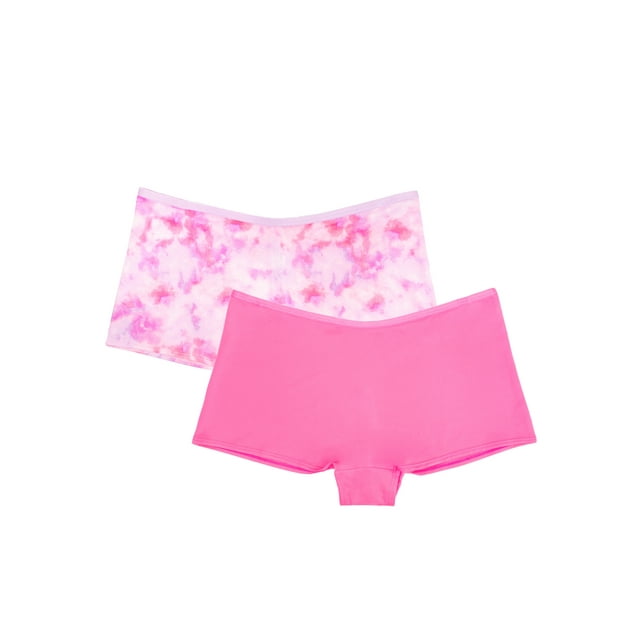 No Boundaries Juniors Micro Boyshorts 2 Pack, Cotton Panties, Sizes XS ...