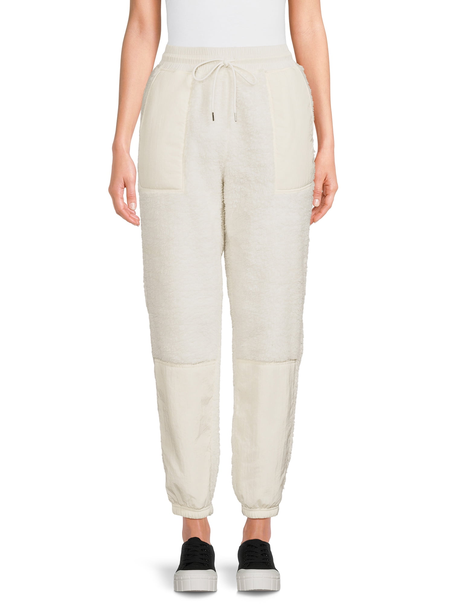 No Boundaries Juniors Faux Shearling Jogger Pants - Walmart.com