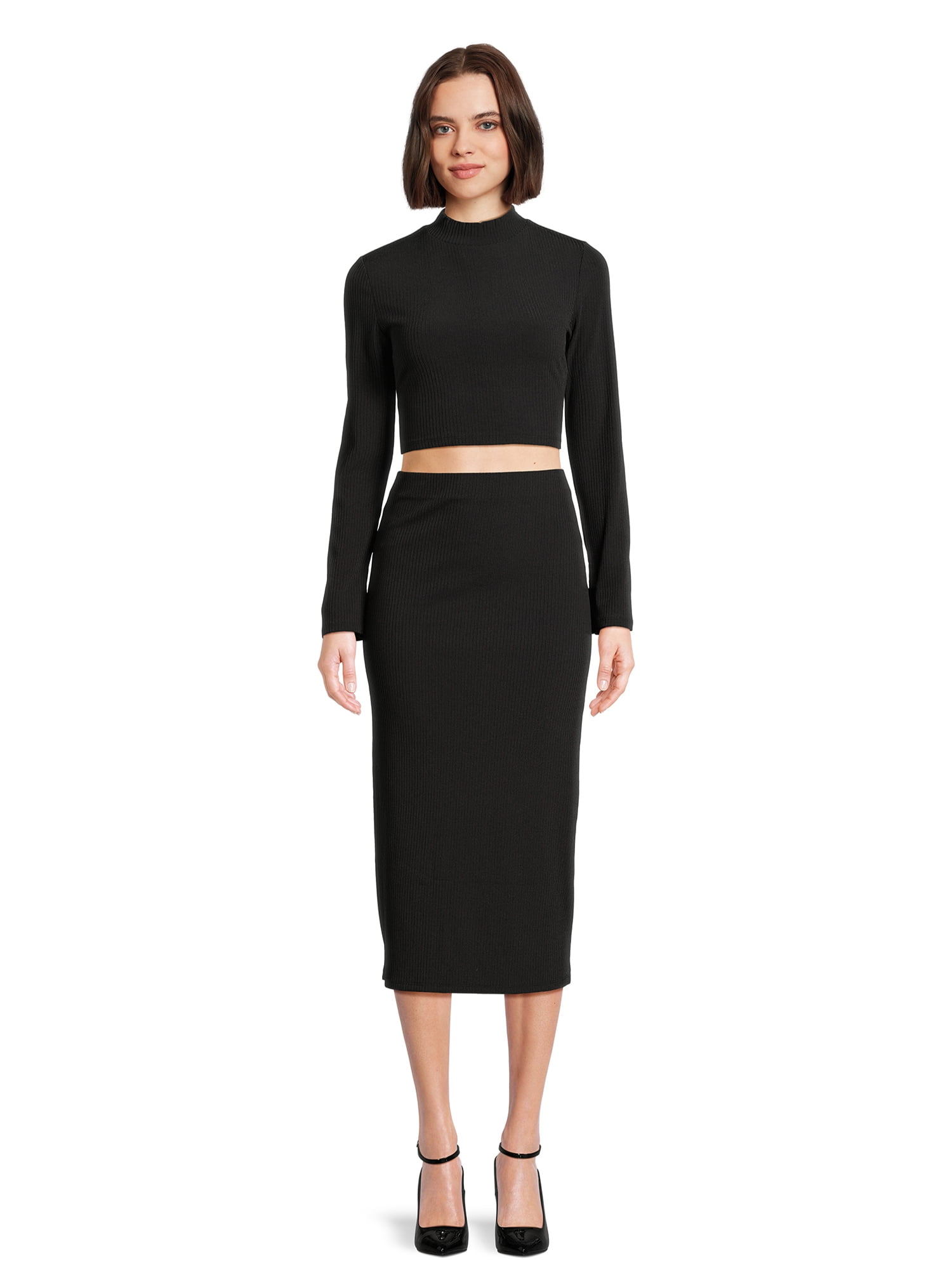 No Boundaries Juniors Mock Neck Set - Walmart.com