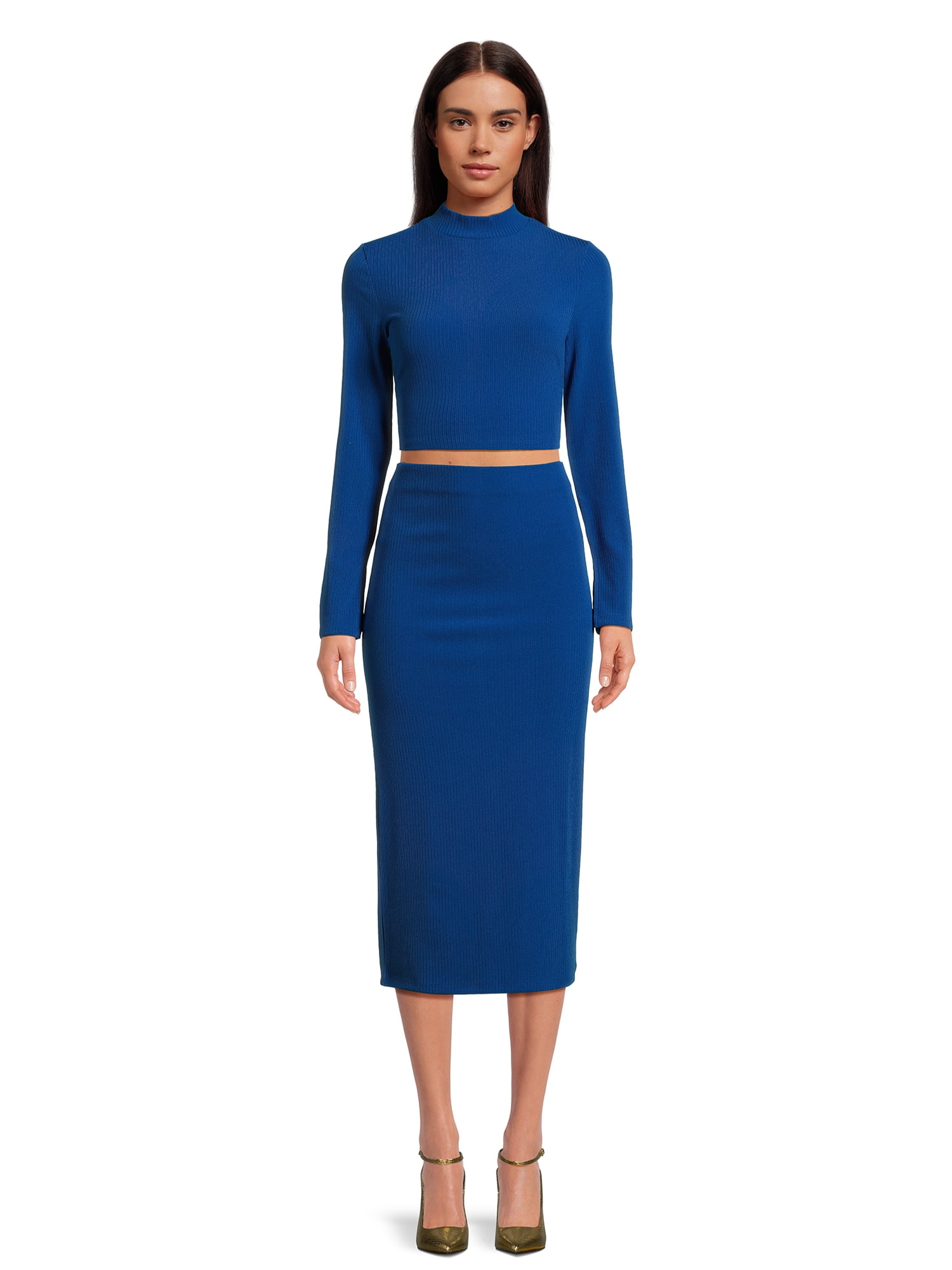 No Boundaries Juniors Mock Neck Set - Walmart.com