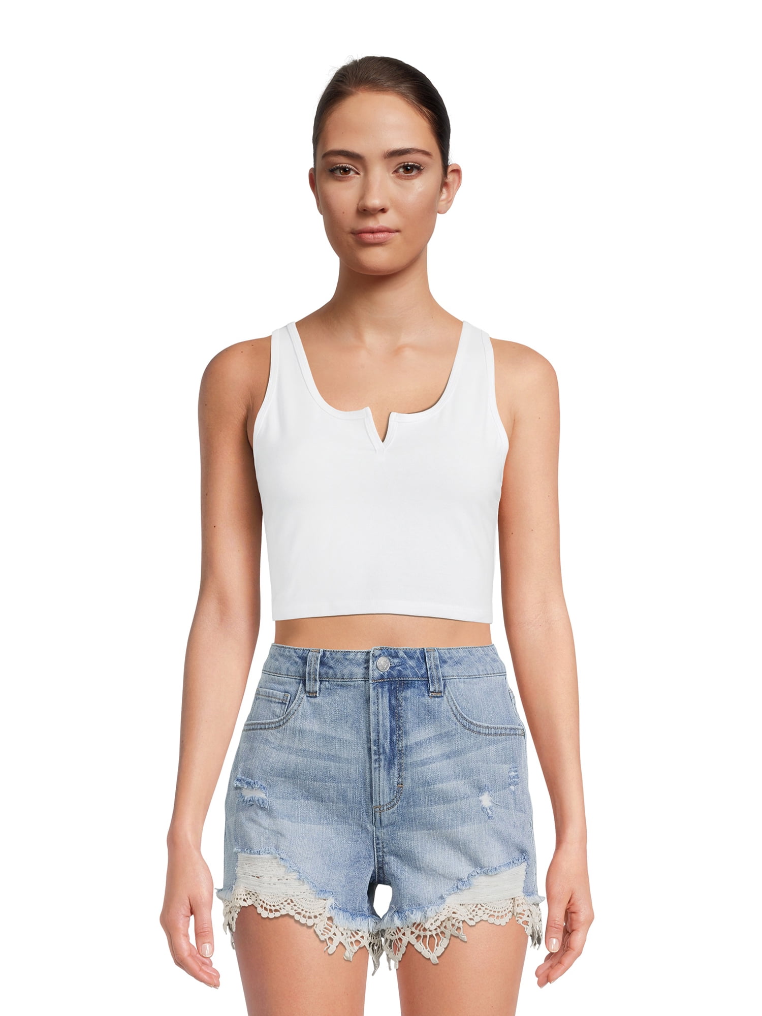 No Boundaries Juniors Notch Neck Tank Top - Walmart.com