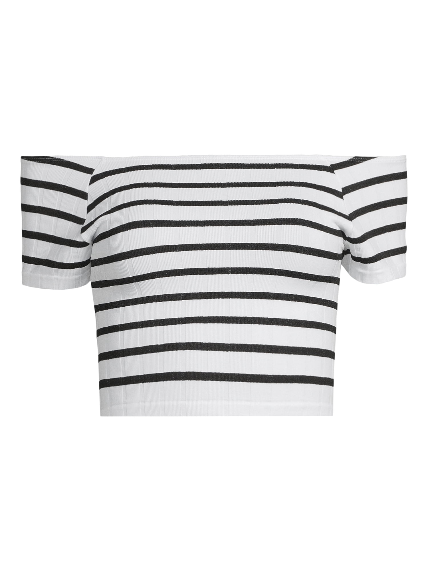 No Boundaries Juniors Off the Shoulder Crop Top - Walmart.com