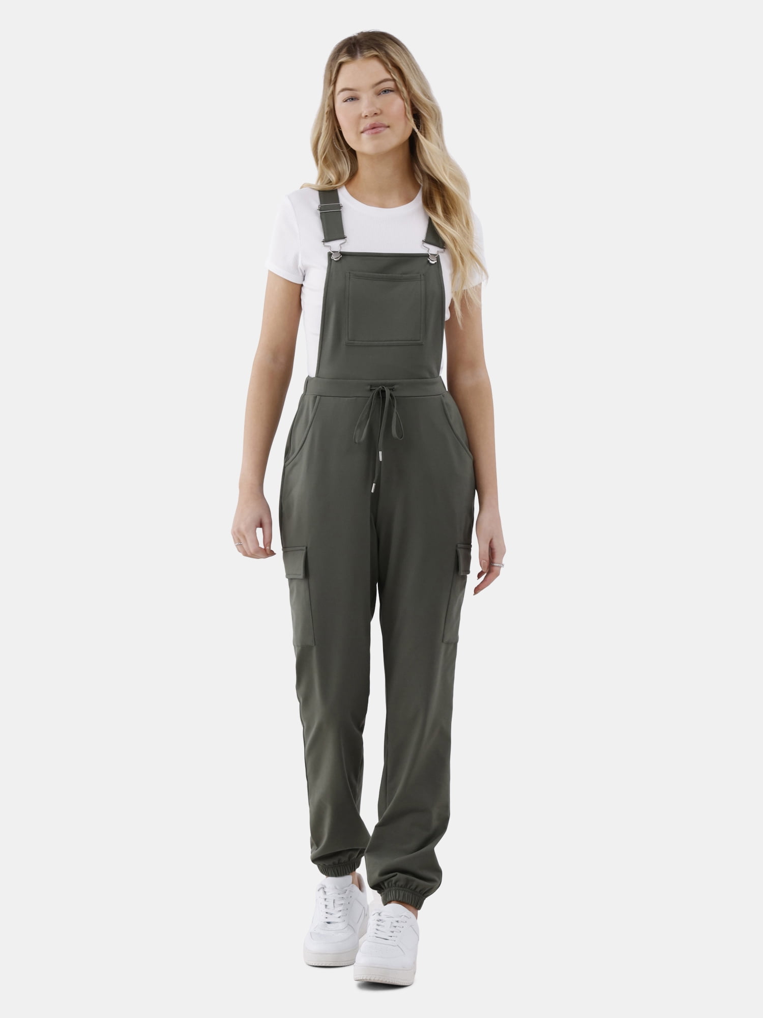 No Boundaries Tee and Overalls Set, 2-Piece, Women's and Women's Plus ...