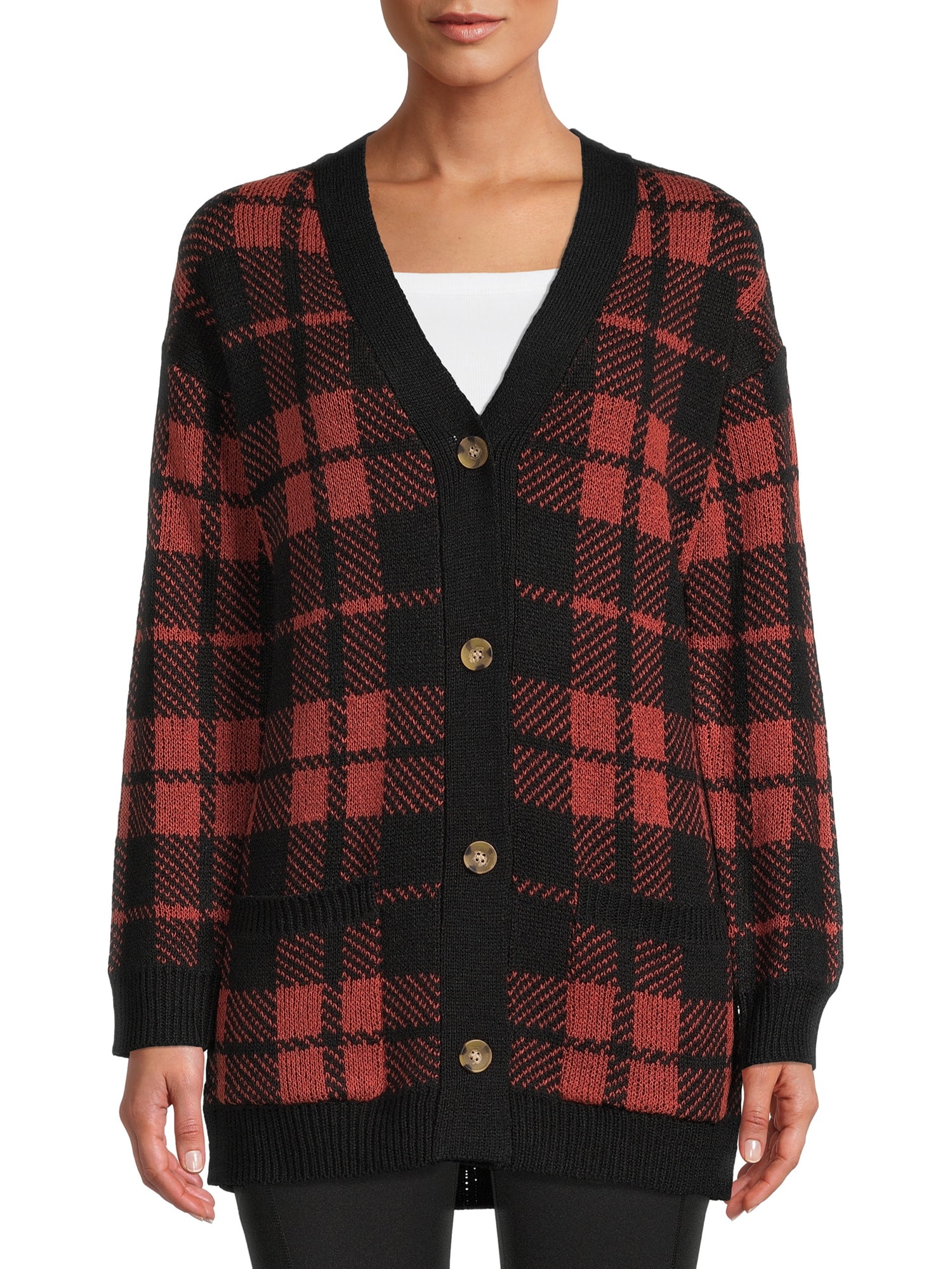 No Boundaries Juniors' Pattern Cardigan Sweater - Walmart.com