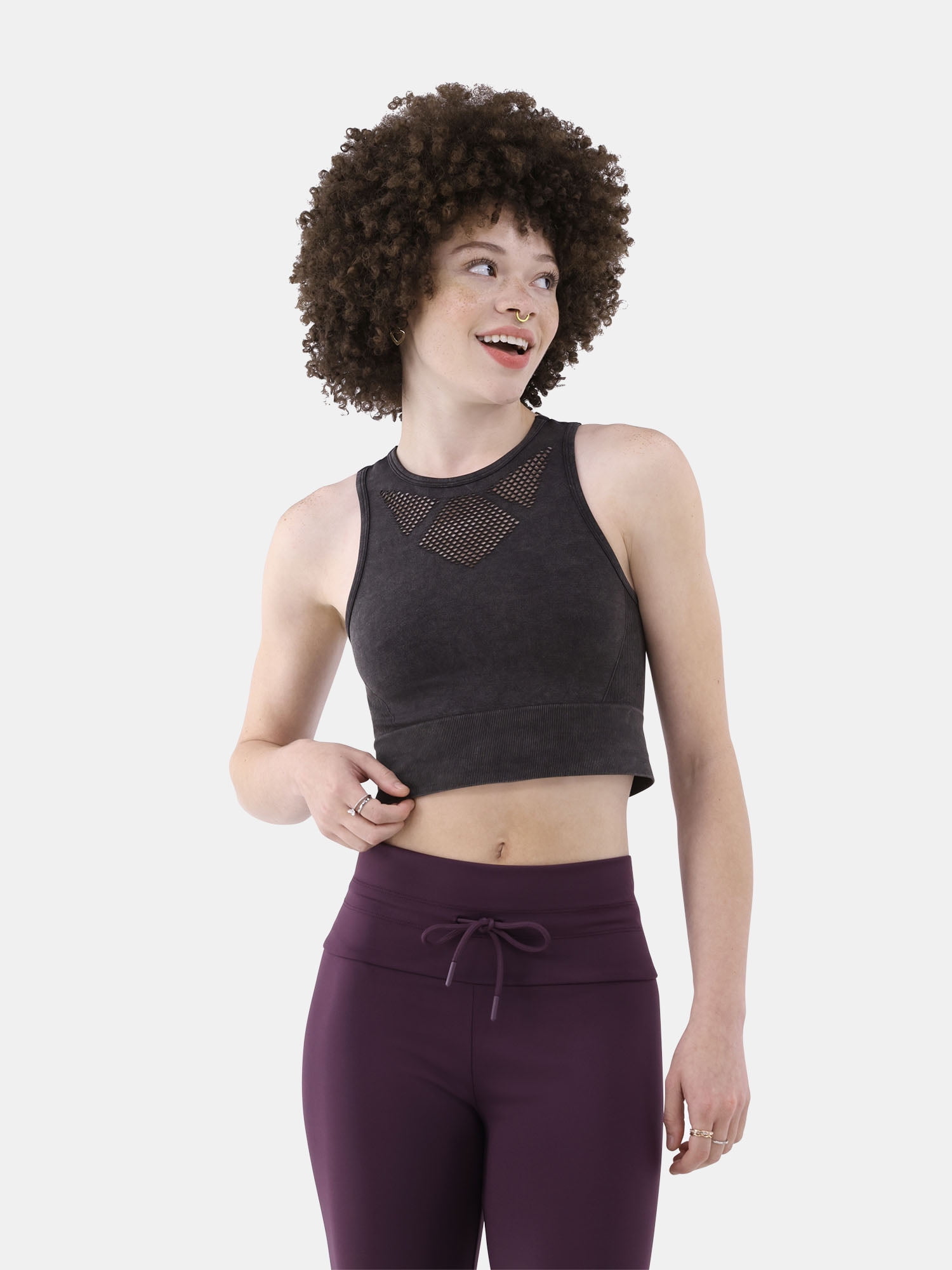 No Boundaries Performance Cropped Tank Top, Women’s and Women’s Plus ...