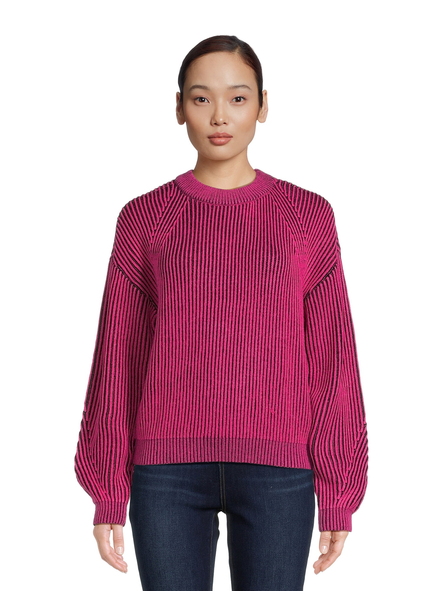 No Boundaries Juniors Plaited Pullover Sweater - Walmart.com