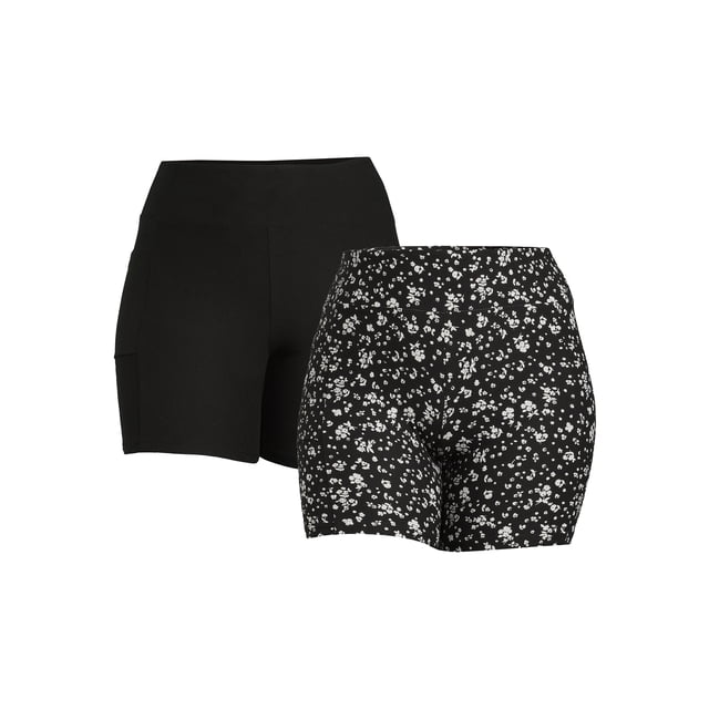 No Boundaries Juniors Plus Size Bike Shorts with Cell Phone Pockets, 7 ...