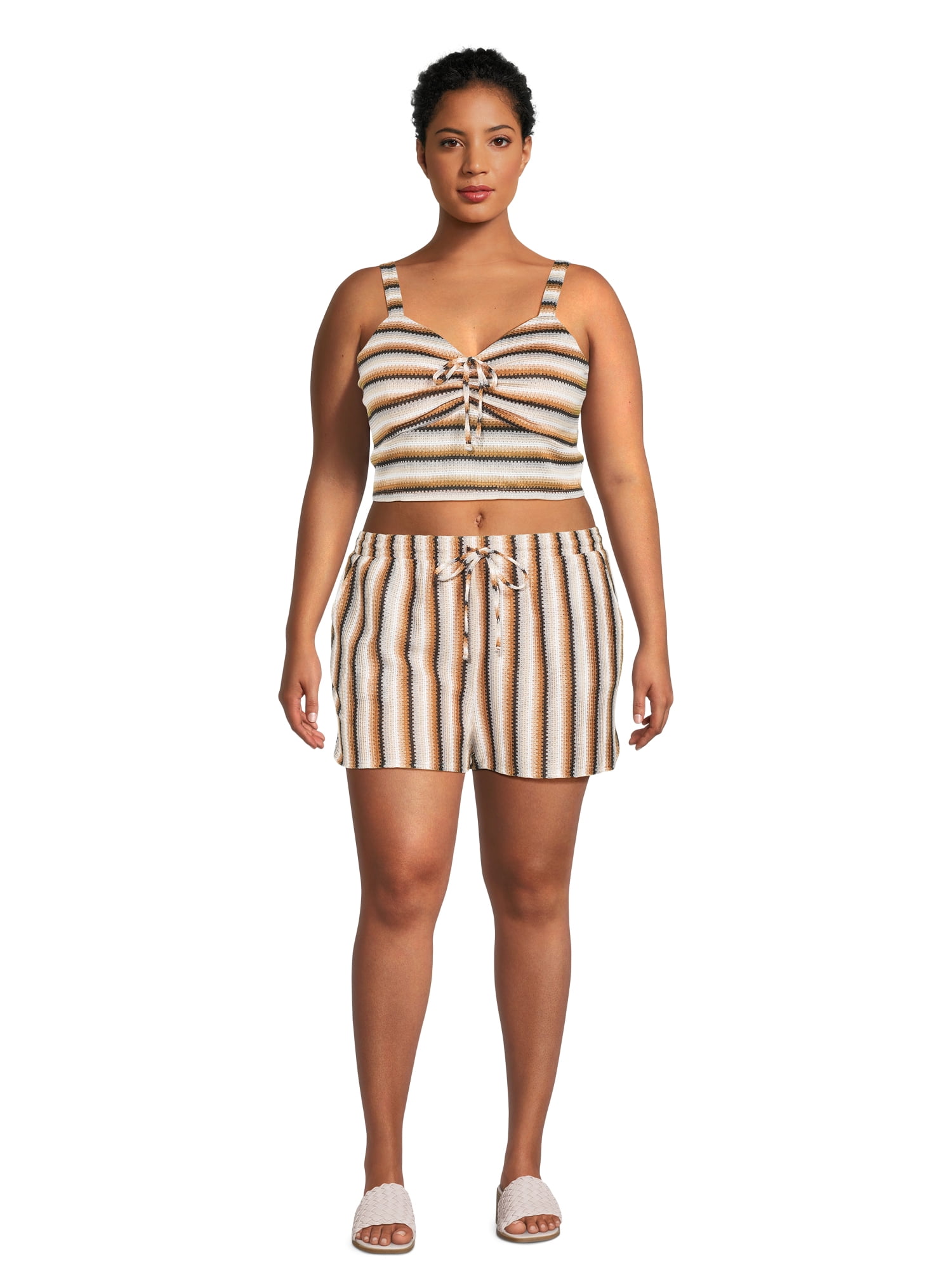 No Boundaries Juniors Boho Crochet Tank Top and Shorts Set, 2-Piece ...