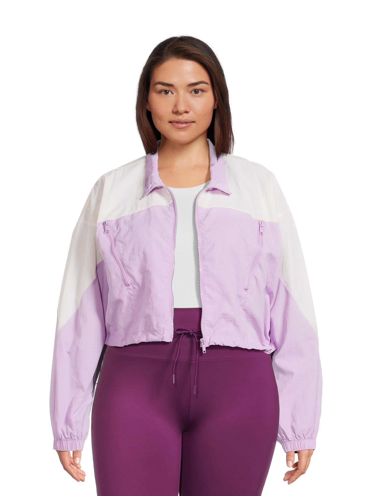 No Boundaries Juniors Plus Size Nylon Zip Up Track Jacket - Walmart.com