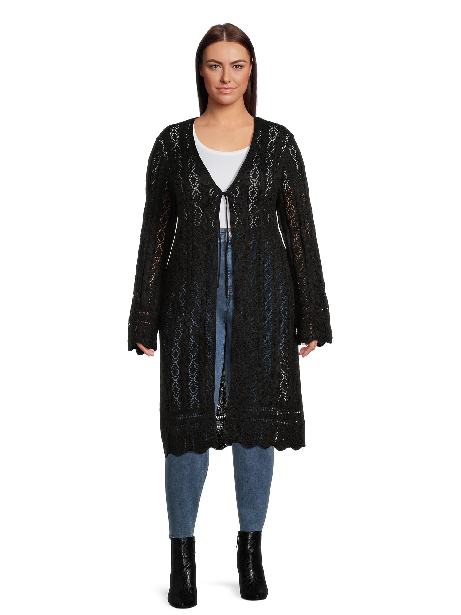 No Boundaries Juniors Plus Size Pointelle Duster - Walmart.com