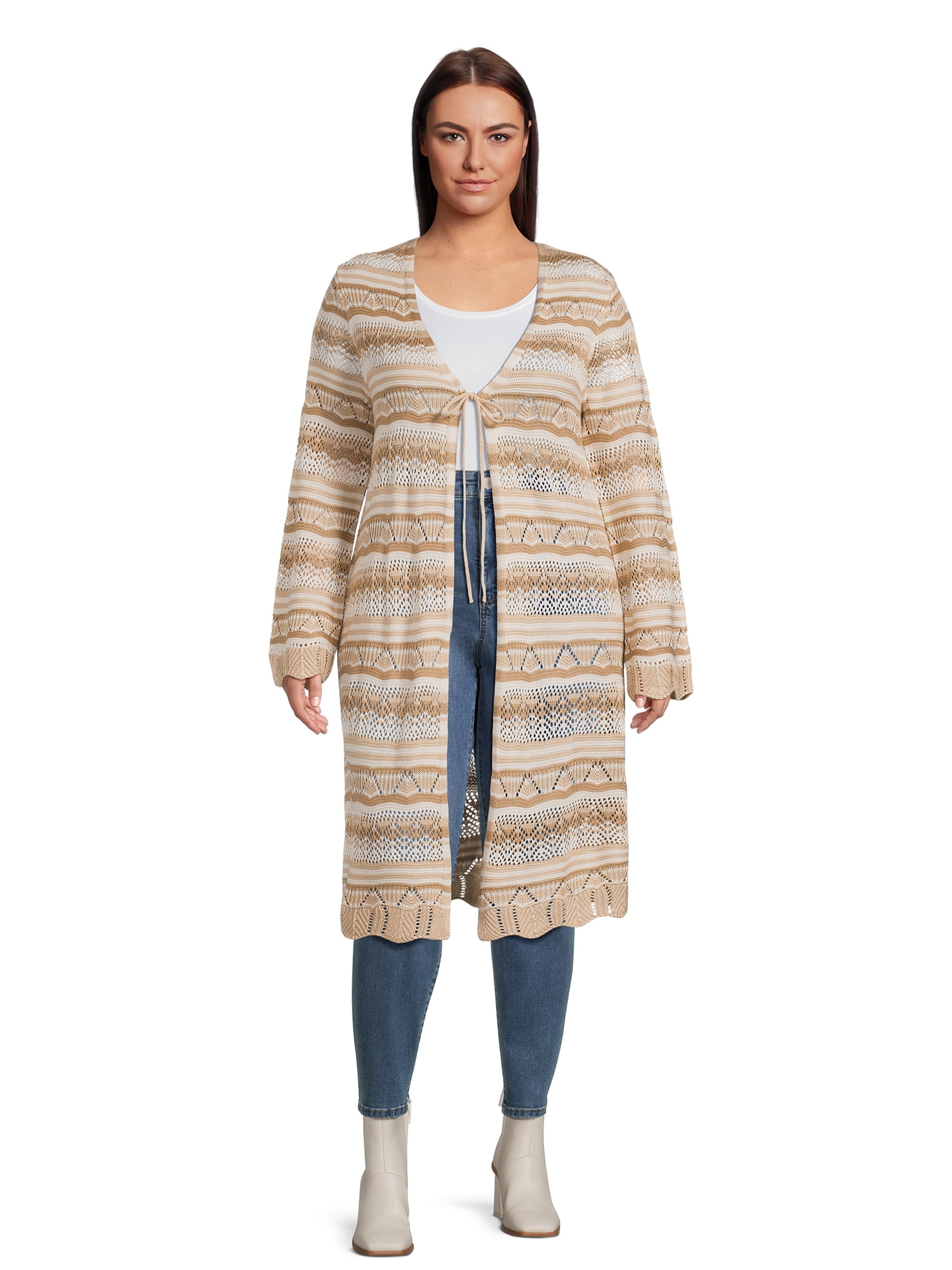 No Boundaries Juniors Plus Size Pointelle Duster, Sizes 1x-4x - Walmart.com