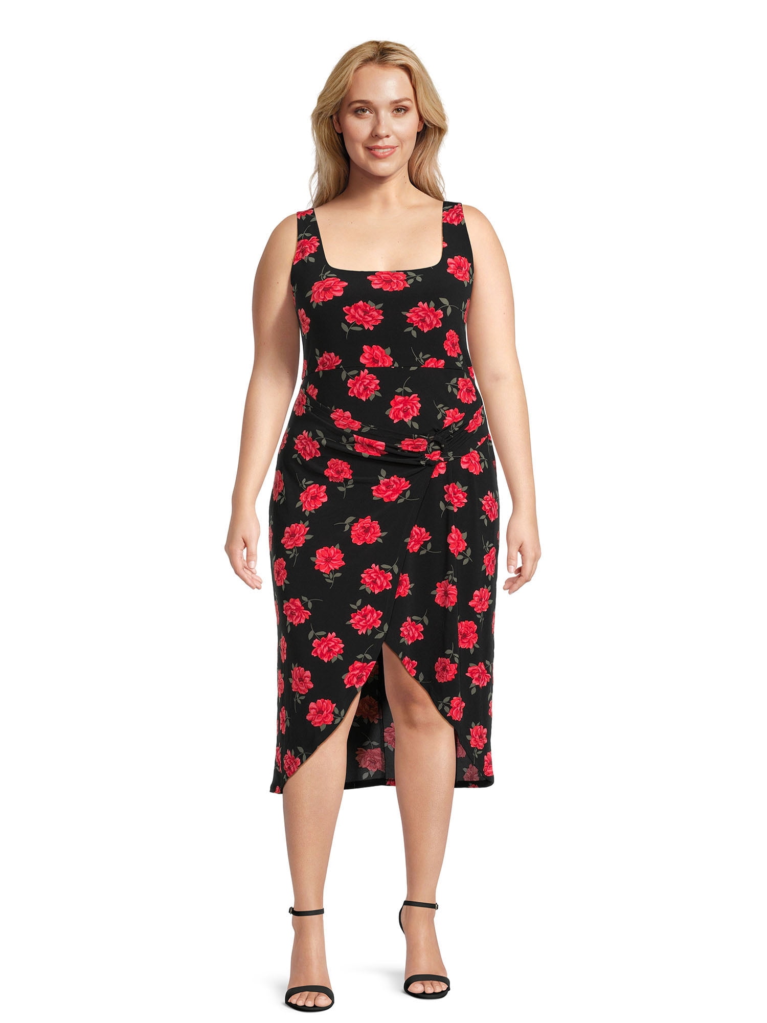 No Boundaries Juniors Plus Size Sleeveless Midi Wrap Dress, Sizes 1X-4X ...