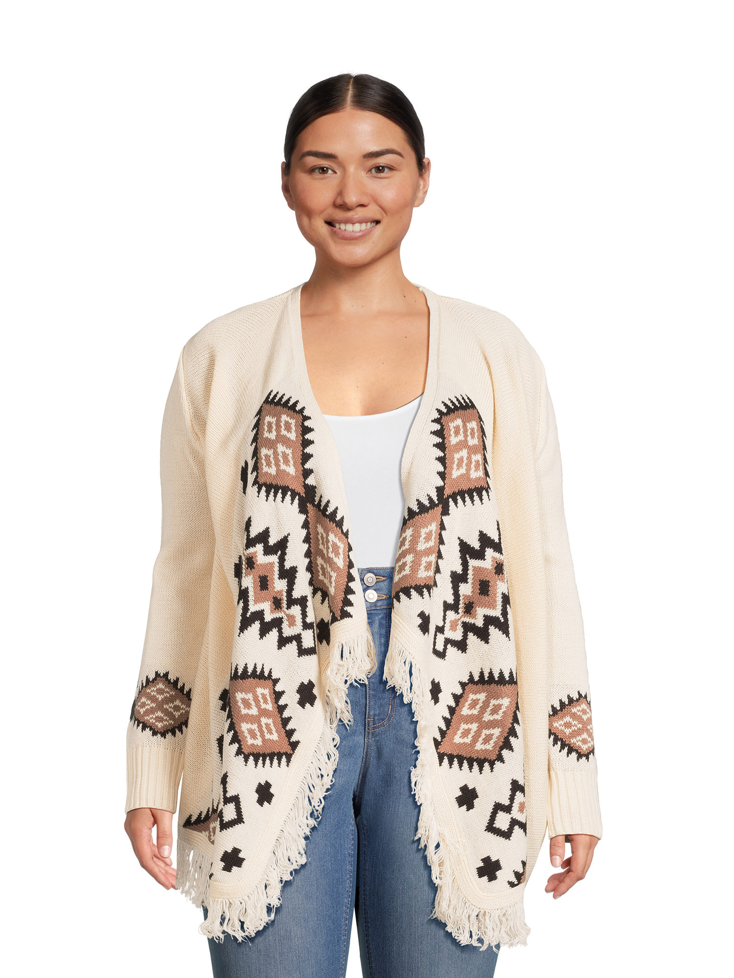 No Boundaries Juniors Plus Size Southwest Patterned Duster Cardigan ...