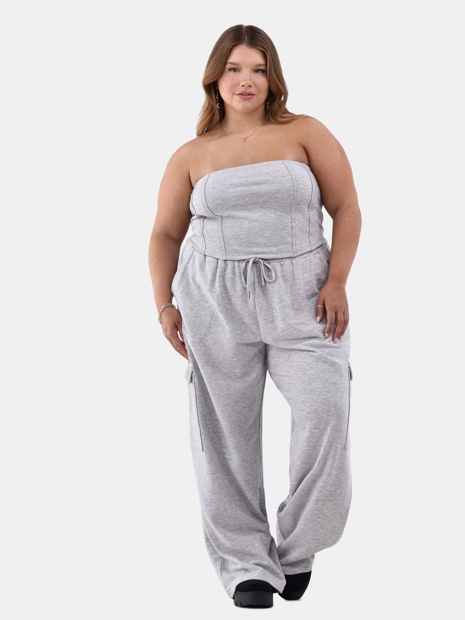 No Boundaries Tube Top and Cargo Pants Set, 2-Piece, Women's and Women ...