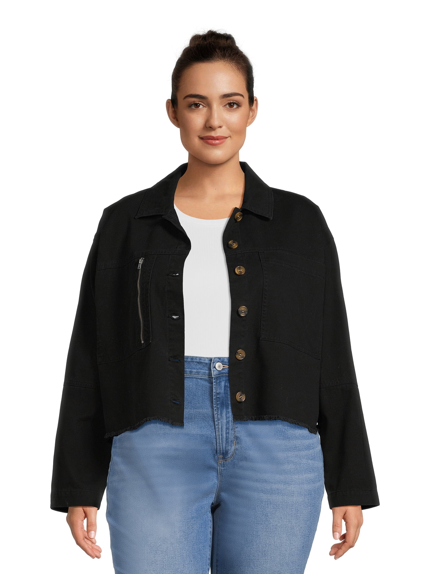 No Boundaries Juniors Plus Utility Jacket, Sizes 1X-4X - Walmart.com
