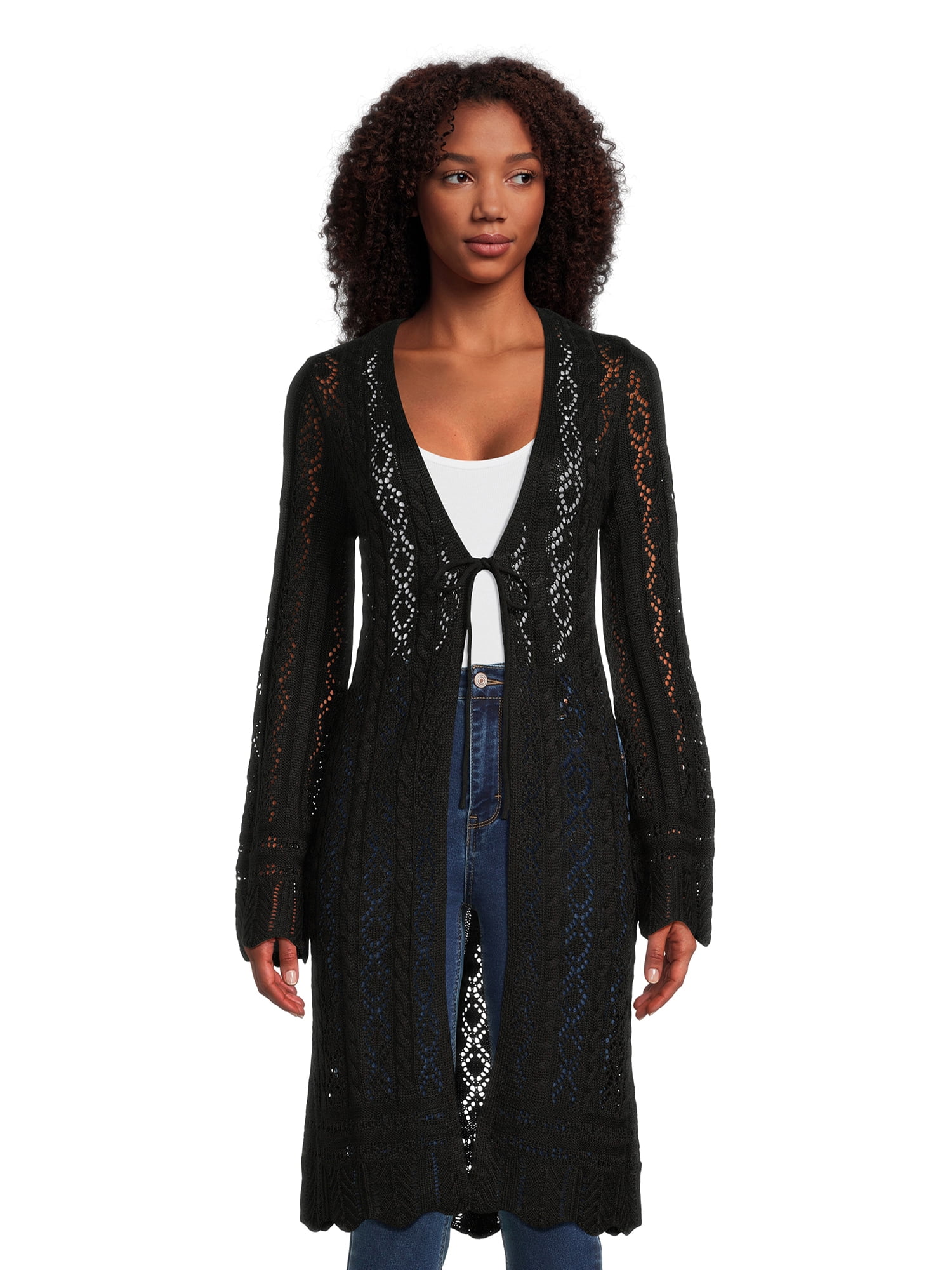 No Boundaries Juniors Pointelle Duster, Sizes XS-3XL - Walmart.com