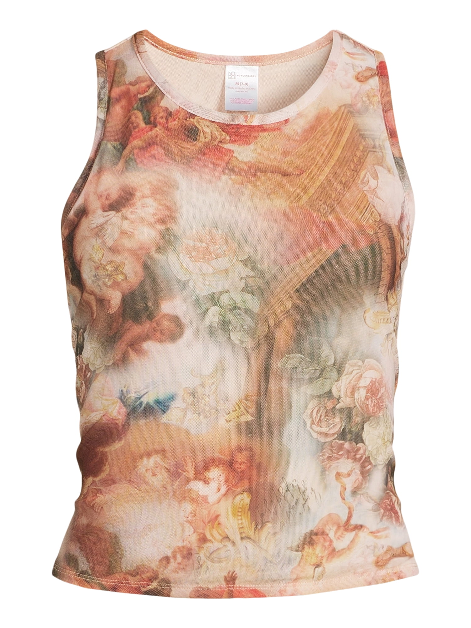 No Boundaries Juniors’ Print Mesh Tank Top, Sizes XS-XXL - Walmart.com