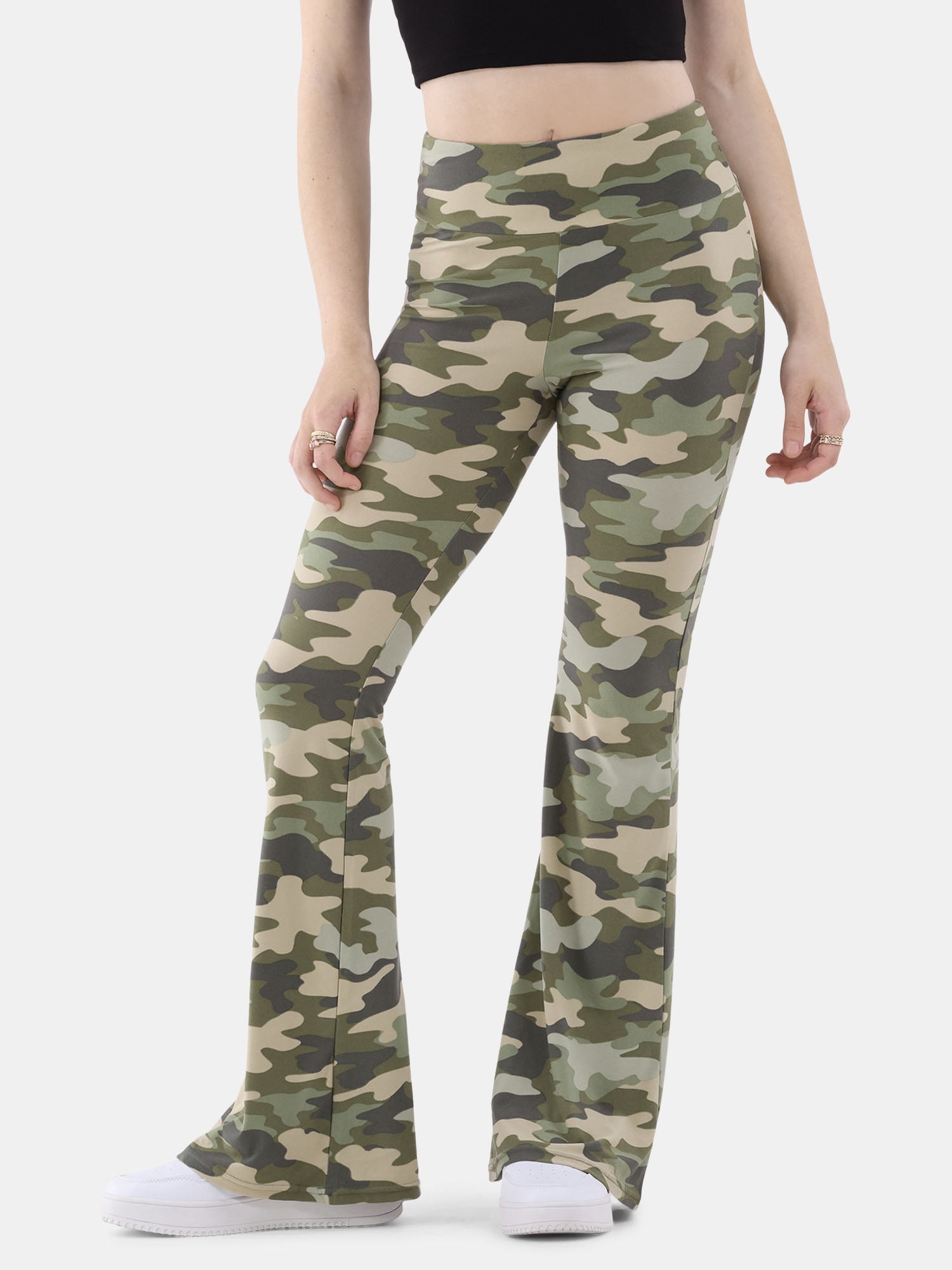 No Boundaries Pull On Flare Pants, 32” Inseam, 1 or 2-Pack, Women’s ...