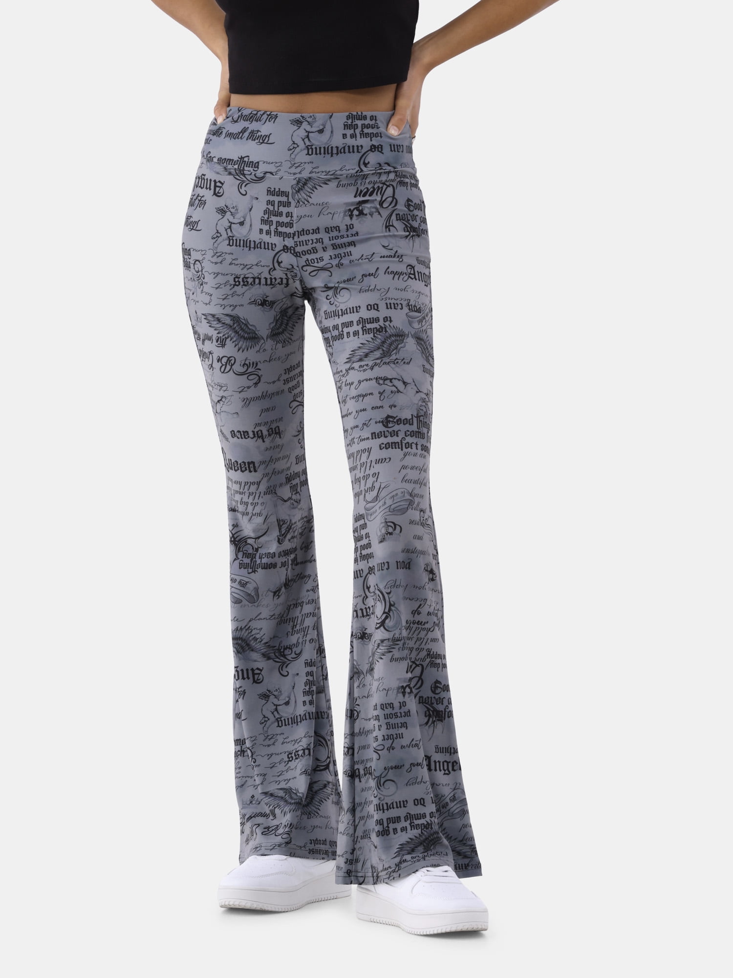 No Boundaries Pull On Flare Pants, 32” Inseam, 1 or 2-Pack, Women’s ...