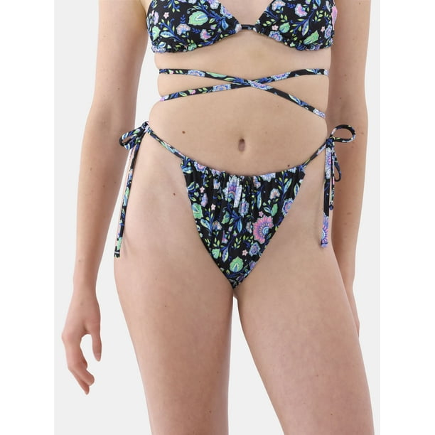 No Boundaries Reversible Paisley and Gingham String Bikini Bottoms, Women’s - Walmart Business ...